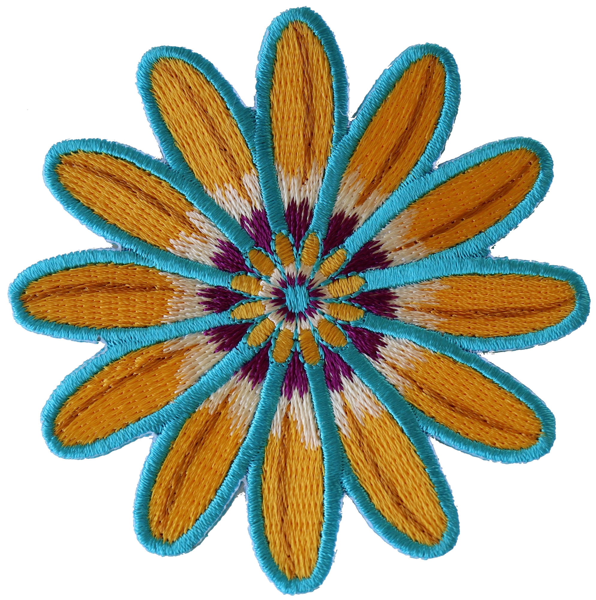 Yellow Blue Flower Patch by Ivamis Patches