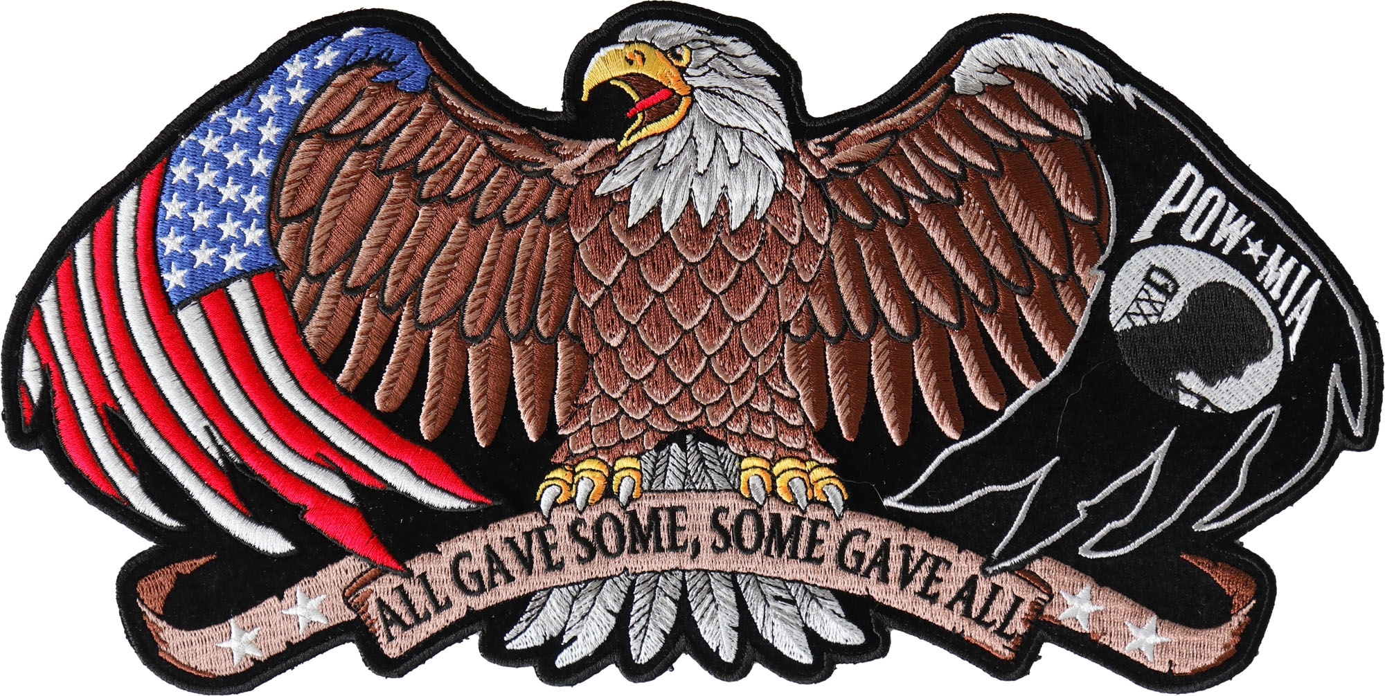All Gave Some and Some Gave All POW MIA Eagle Patch, Large Eagle Back Patches by Ivamis Patches