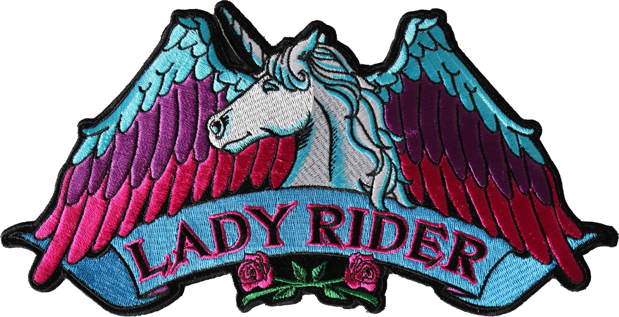 Lady Rider Unicorn Patch, Large Biker Back Patches for Leather Vests by ...