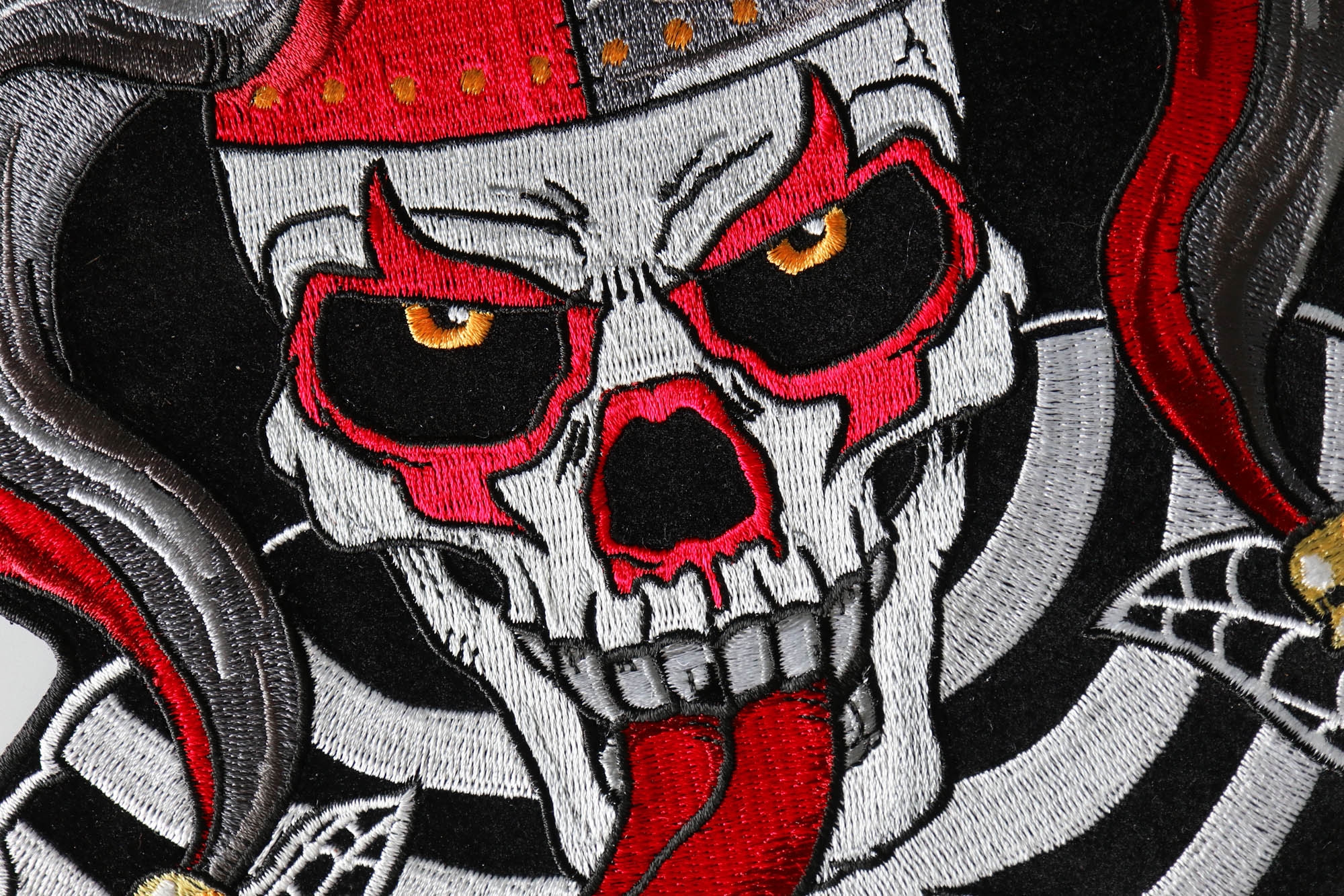 Jester Skull Patch, Large Skull Patches for Biker Jackets by Ivamis Patches