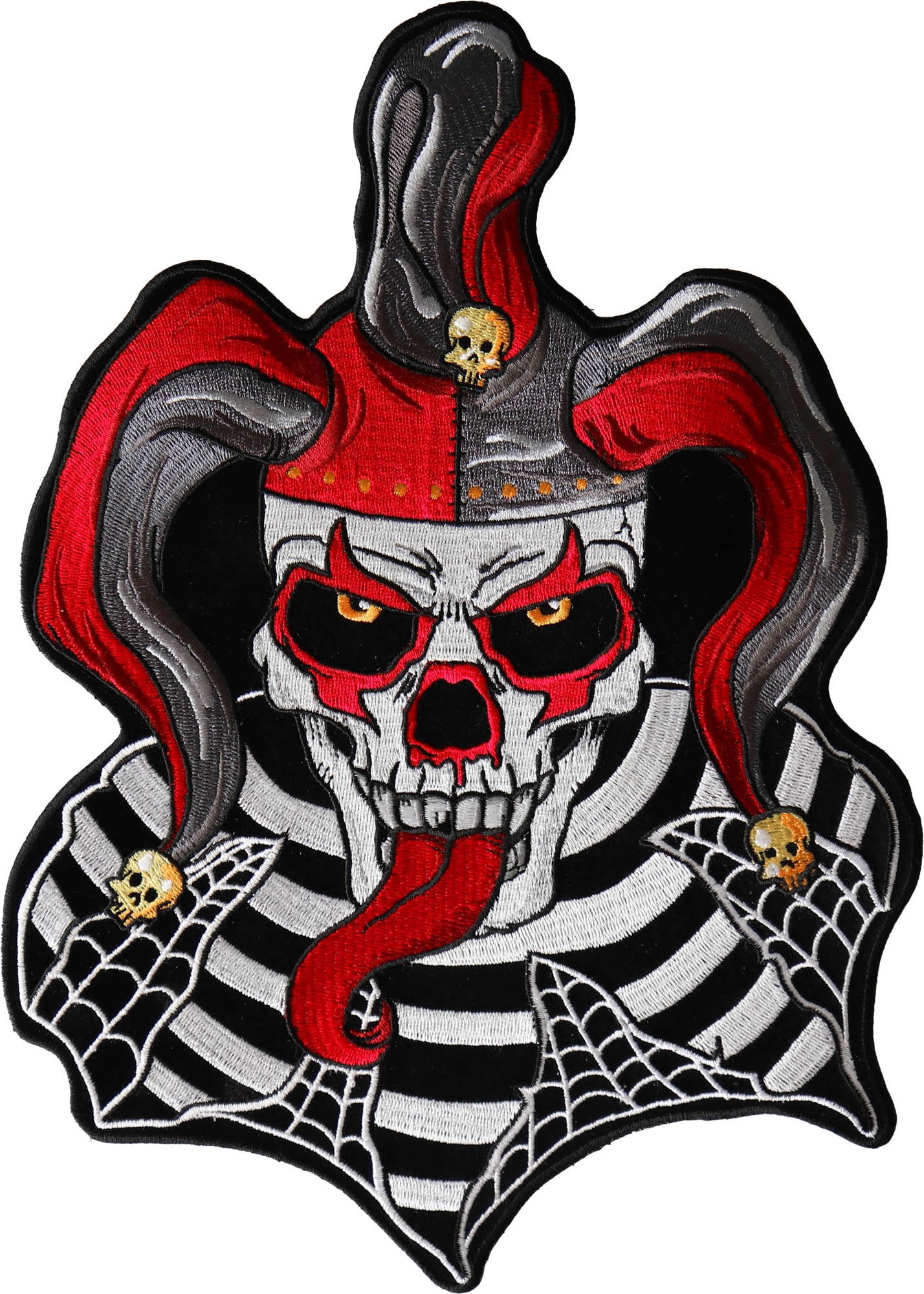Jester Skull Patch, Large Skull Patches for Biker Jackets by Ivamis Patches