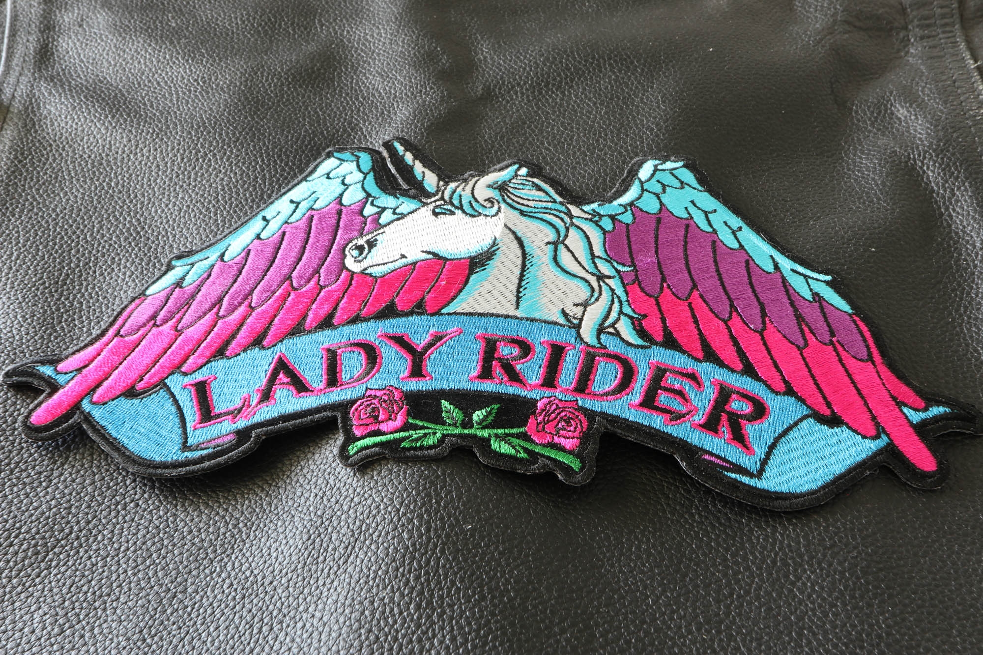 Lady Rider Unicorn Patch, Large Biker Back Patches for Leather Vests by ...