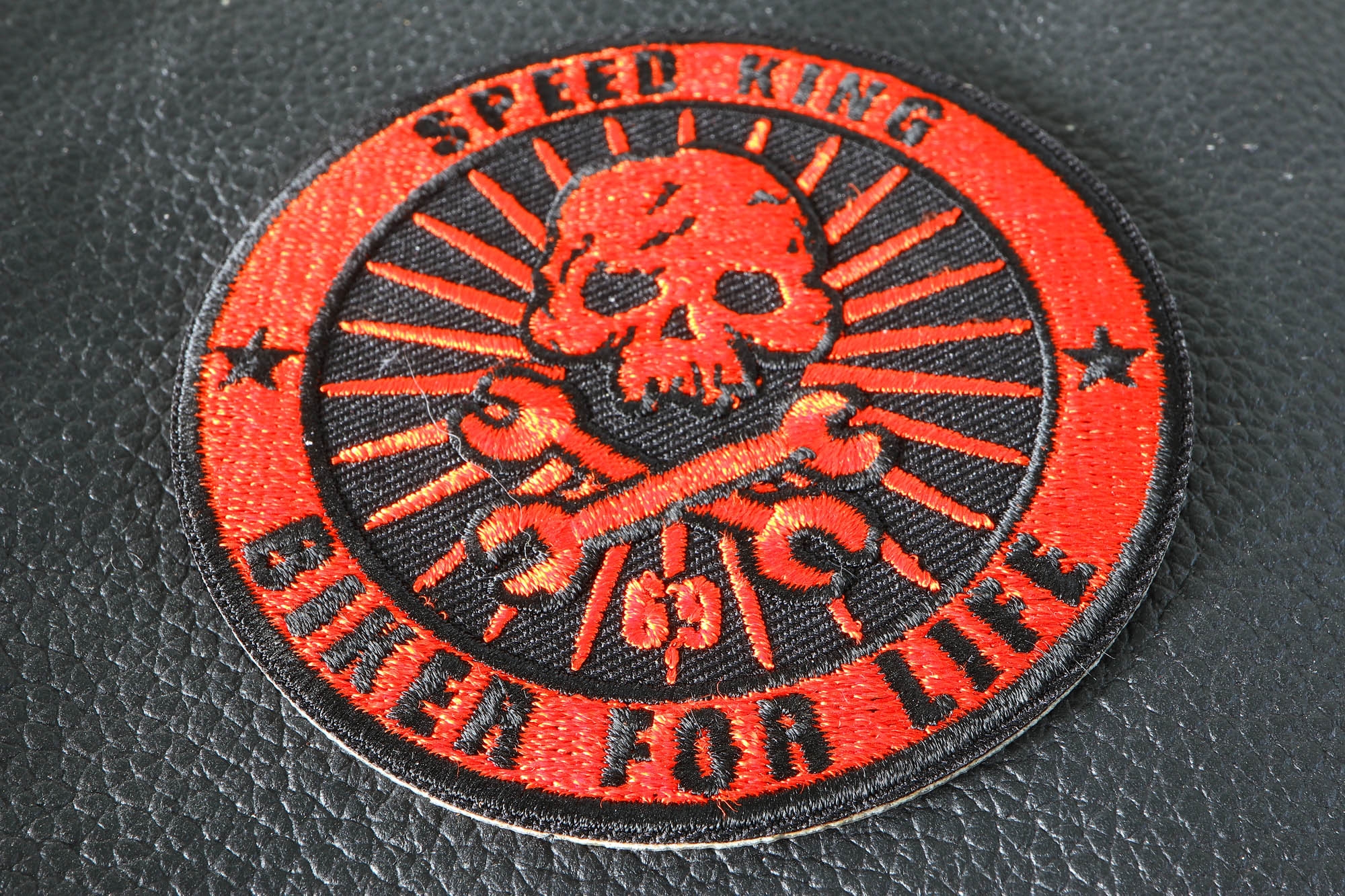 Speed King Biker For Life Crossed Wrenches and Skull Patch, Biker Skull ...