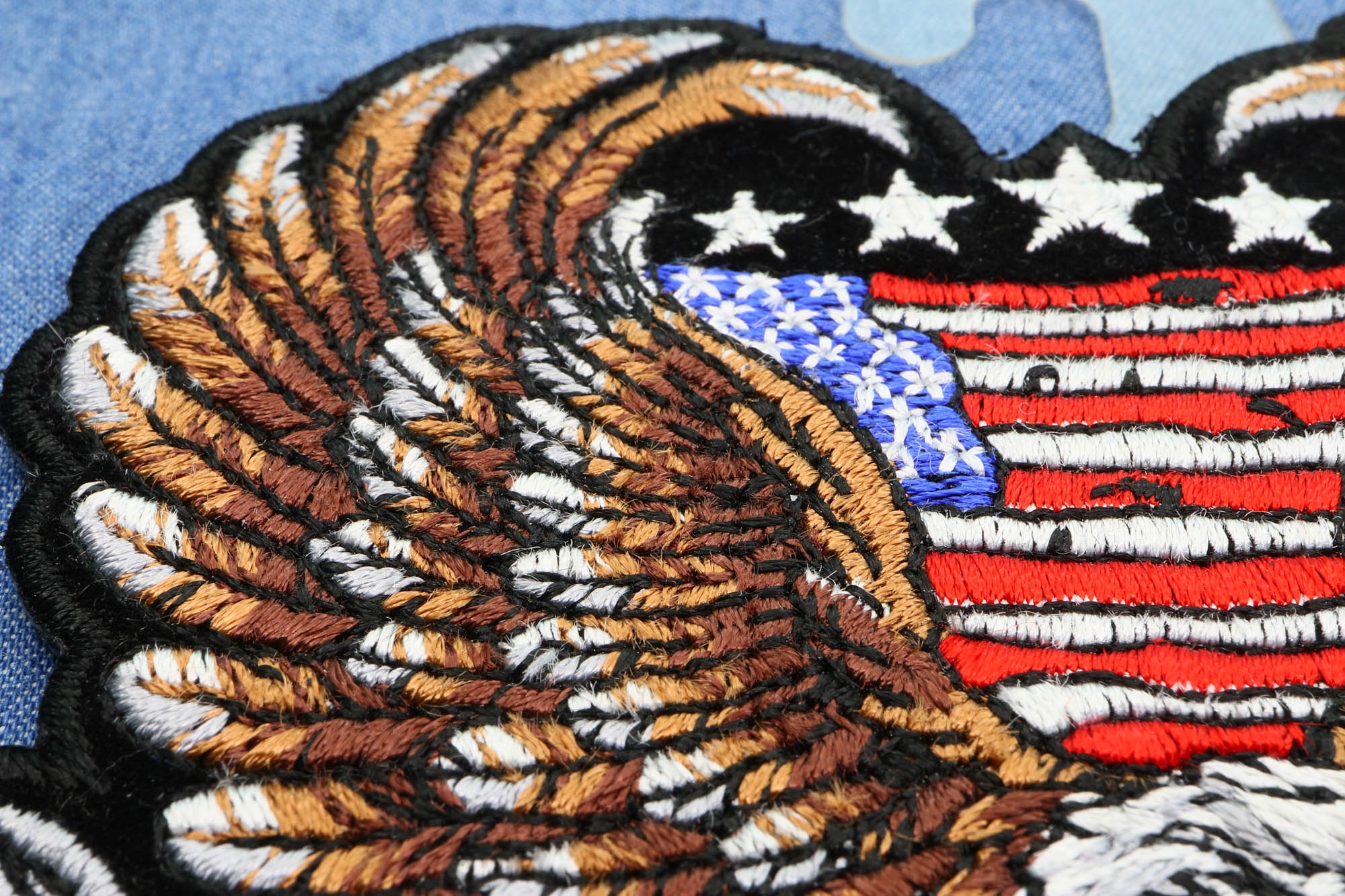 Patriotic Biker Eagle Iron-on Patch for Jackets by Ivamis Patches