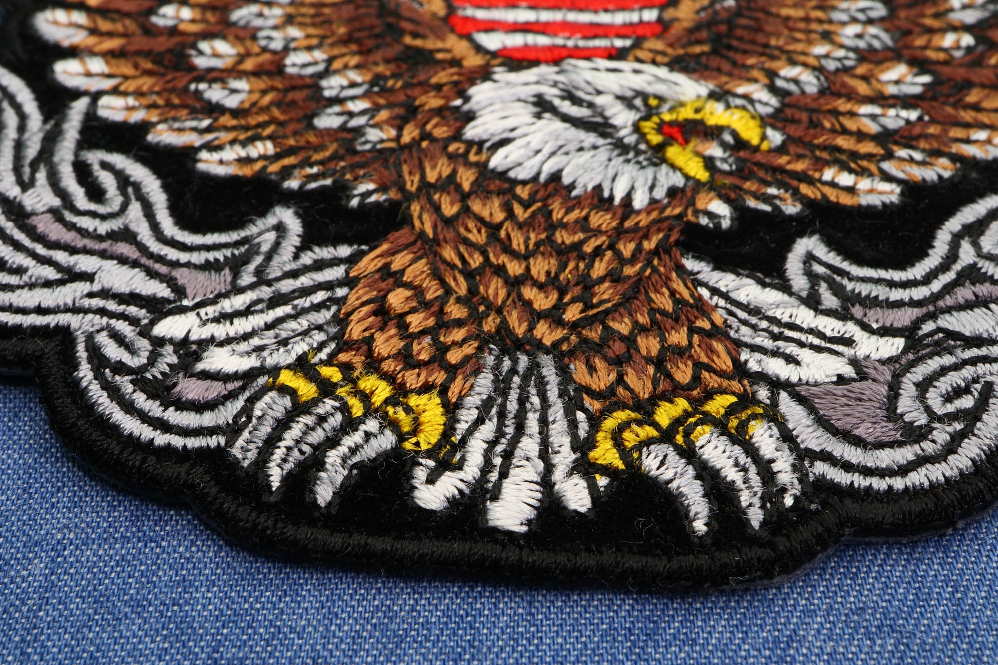 Patriotic Biker Eagle Iron-on Patch for Jackets by Ivamis Patches