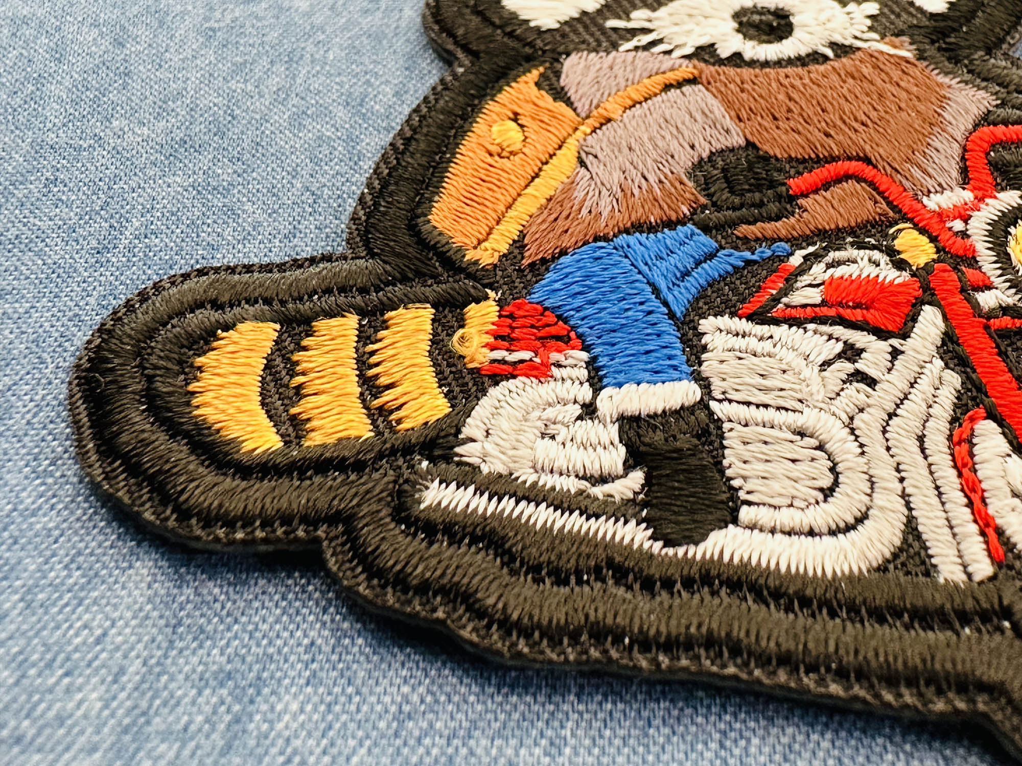 Raccoon Biker on Motorcycle Patch, Cute Animal Patches by Ivamis Patches