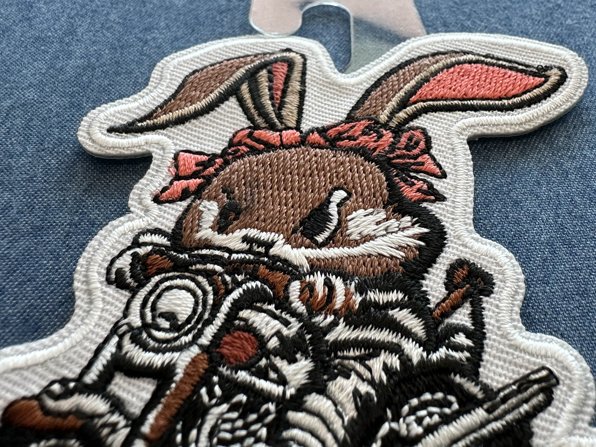 Cute Mean Rabbit on Motorcycle Patch, Biker Vest Patches, Sew or Iron ...