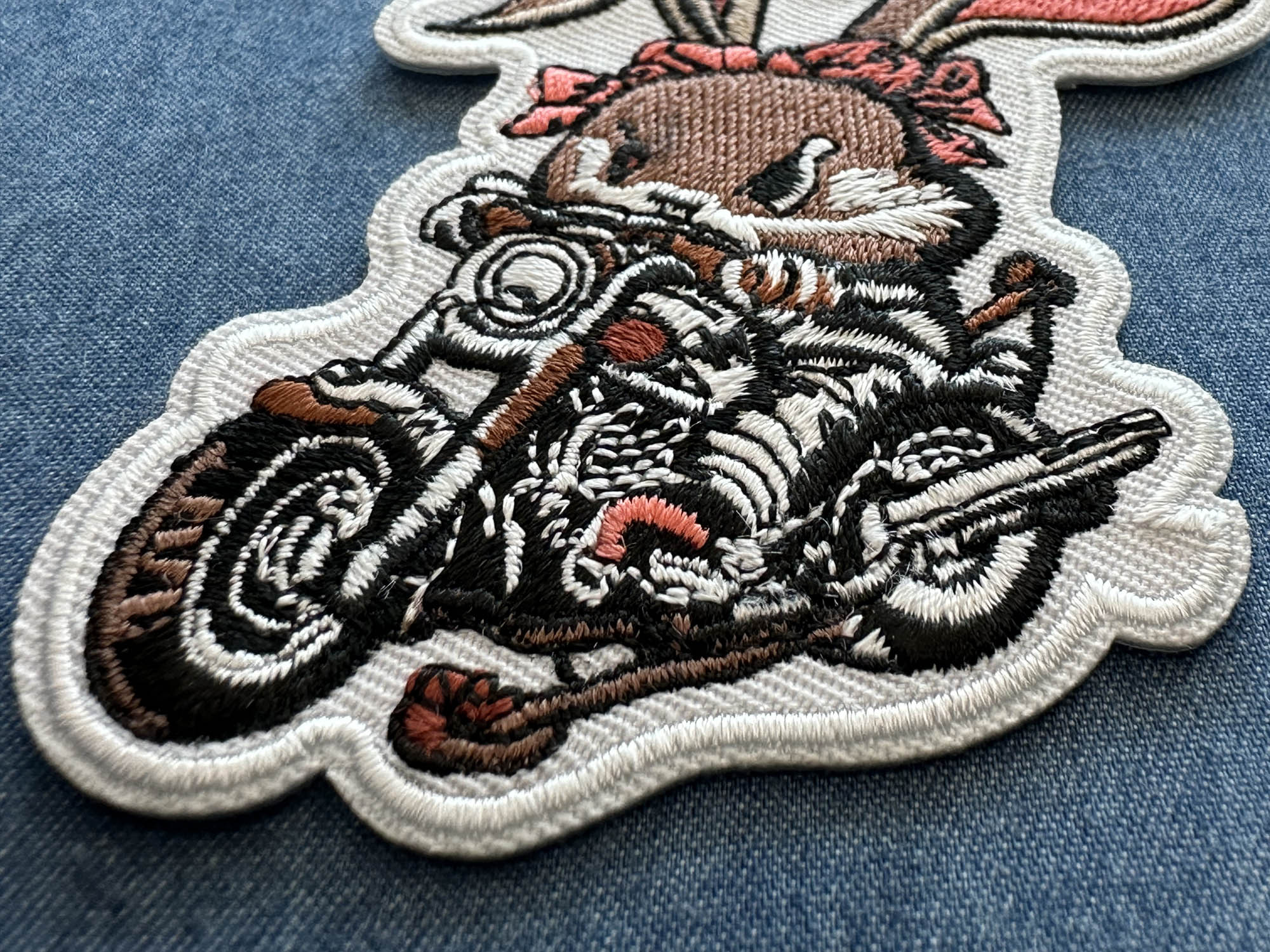 Cute Mean Rabbit on Motorcycle Patch, Biker Vest Patches, Sew or Iron ...