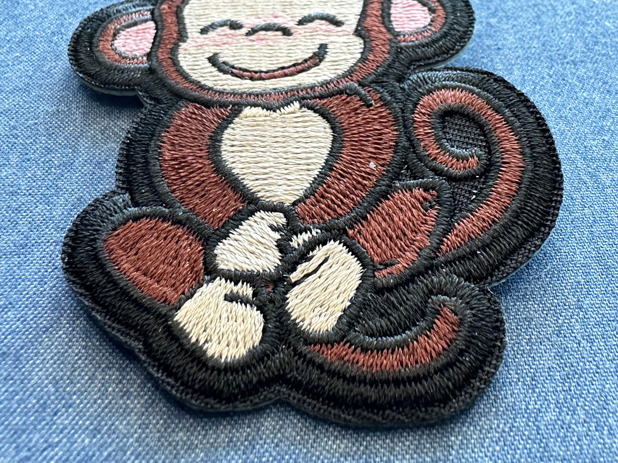 Cute Monkey Iron on Patch - Iron on Monkey Patches by Ivamis Patches
