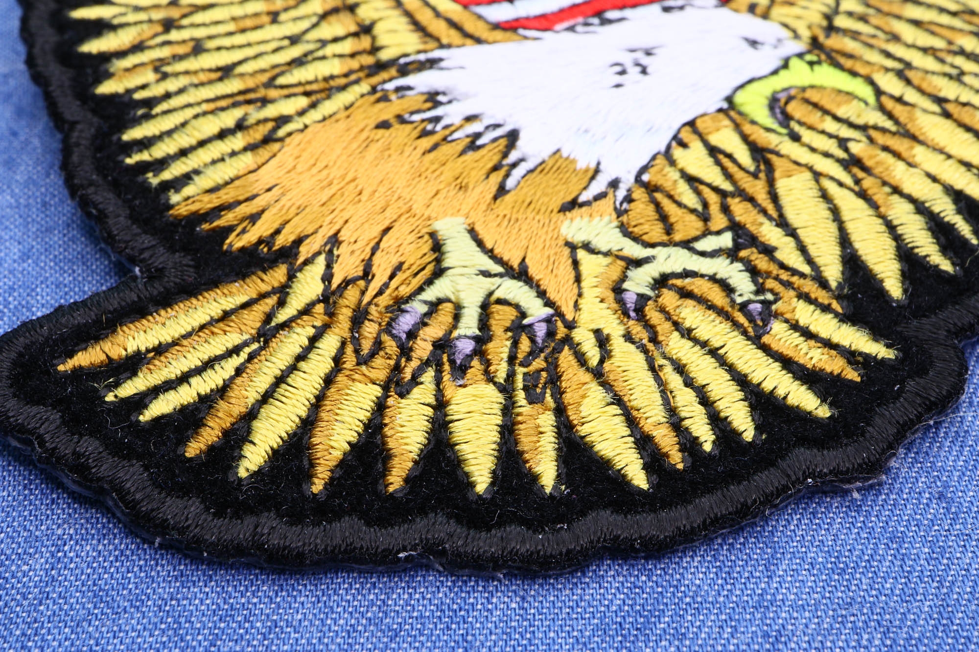Gold Eagle Patriotic Iron on Patch With US Flag Small - Iron on ...