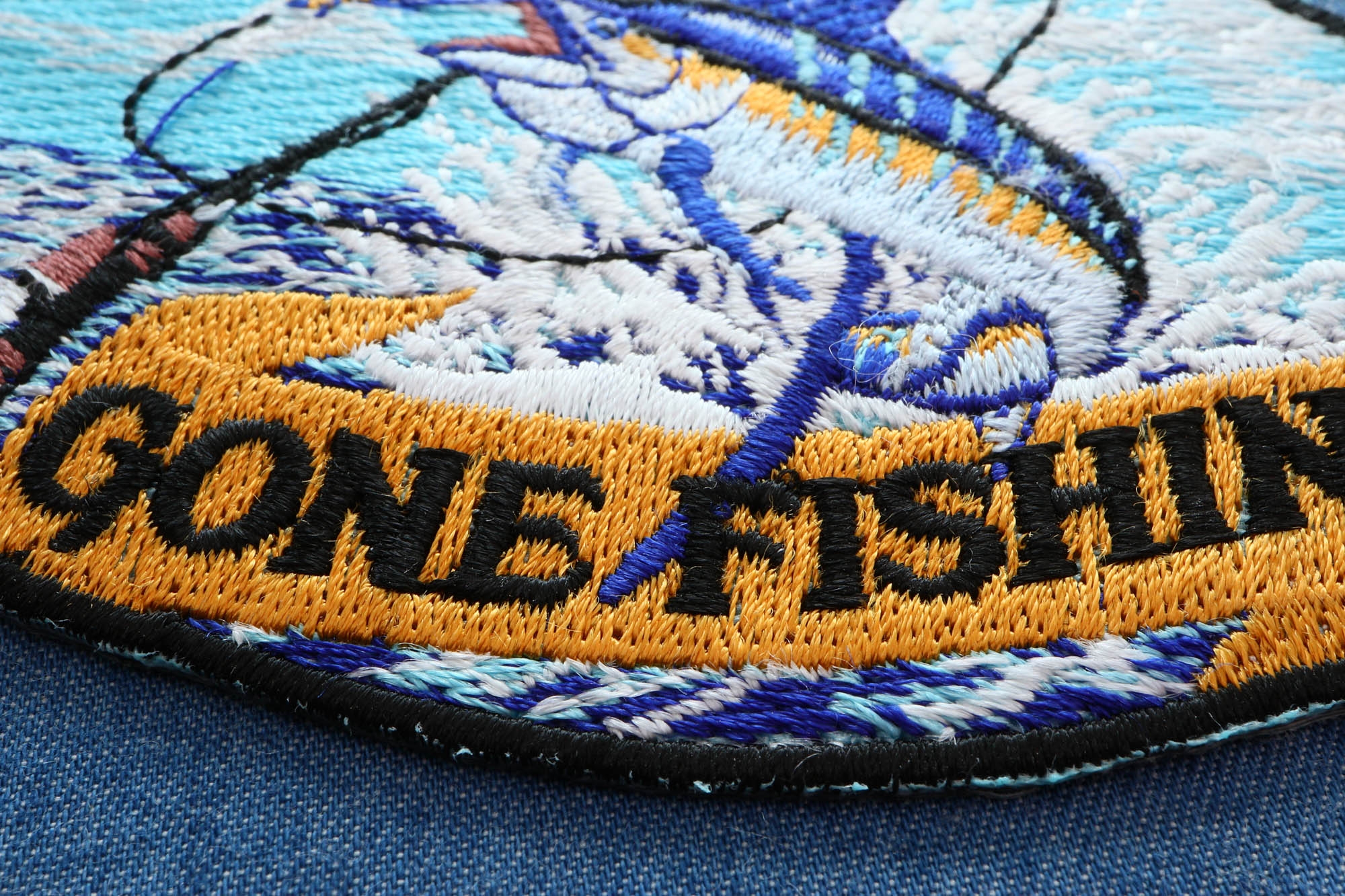 Marlin Gone Fishing Small Patch | Embroidered Patches by Ivamis Patches