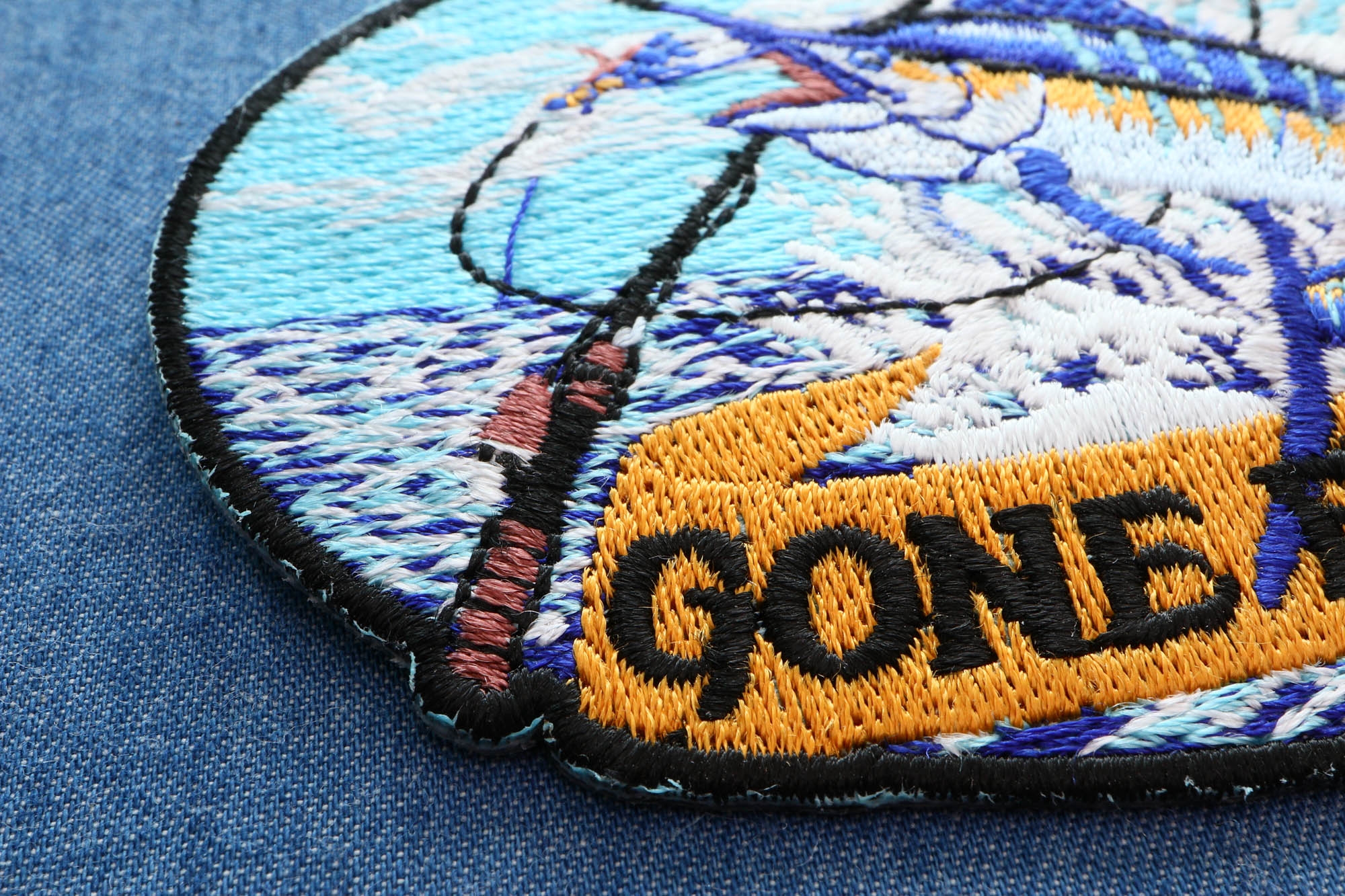 Marlin Gone Fishing Small Patch | Embroidered Patches by Ivamis Patches