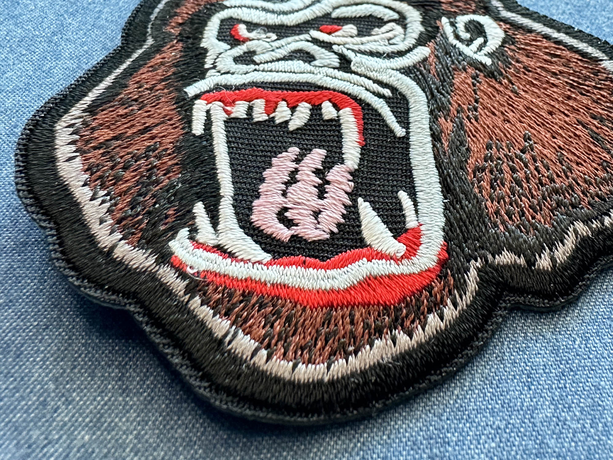 Vicious Ape Iron on Patch - Iron on Monkey Patches by Ivamis Patches