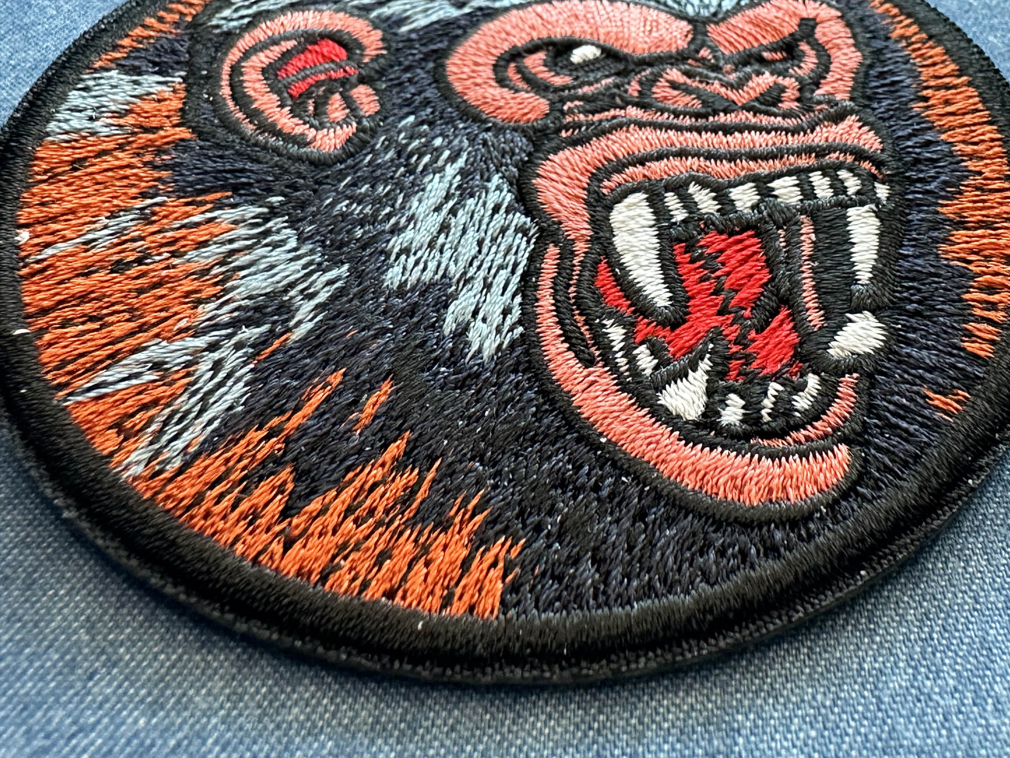 Vicious Chimp Iron on Patch - Iron on Monkey Patches by Ivamis Patches