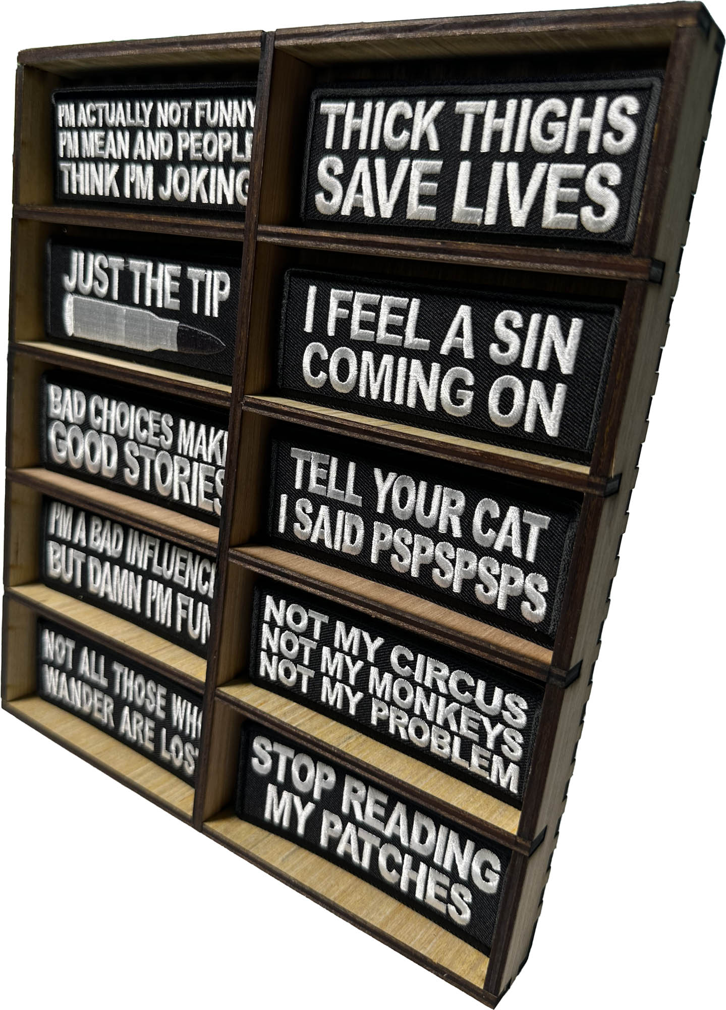 10 Patch Display 2x5 configuration 9x11 inches by Ivamis Patches