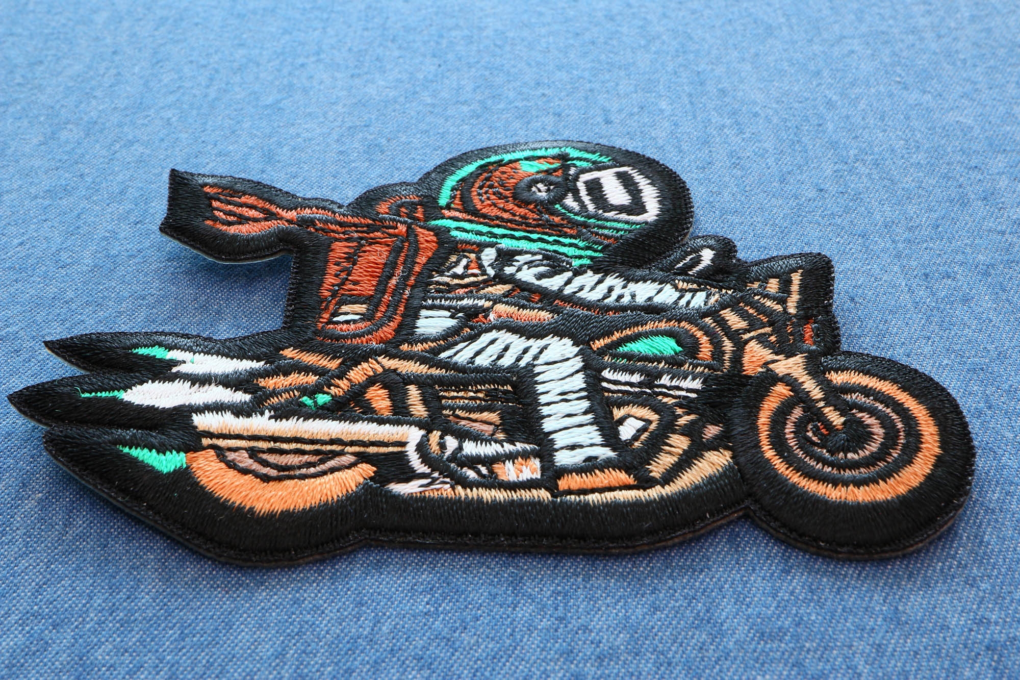 Astronaut Biker Patch, Biker Vest Patches, Sew or Iron on Patch by ...
