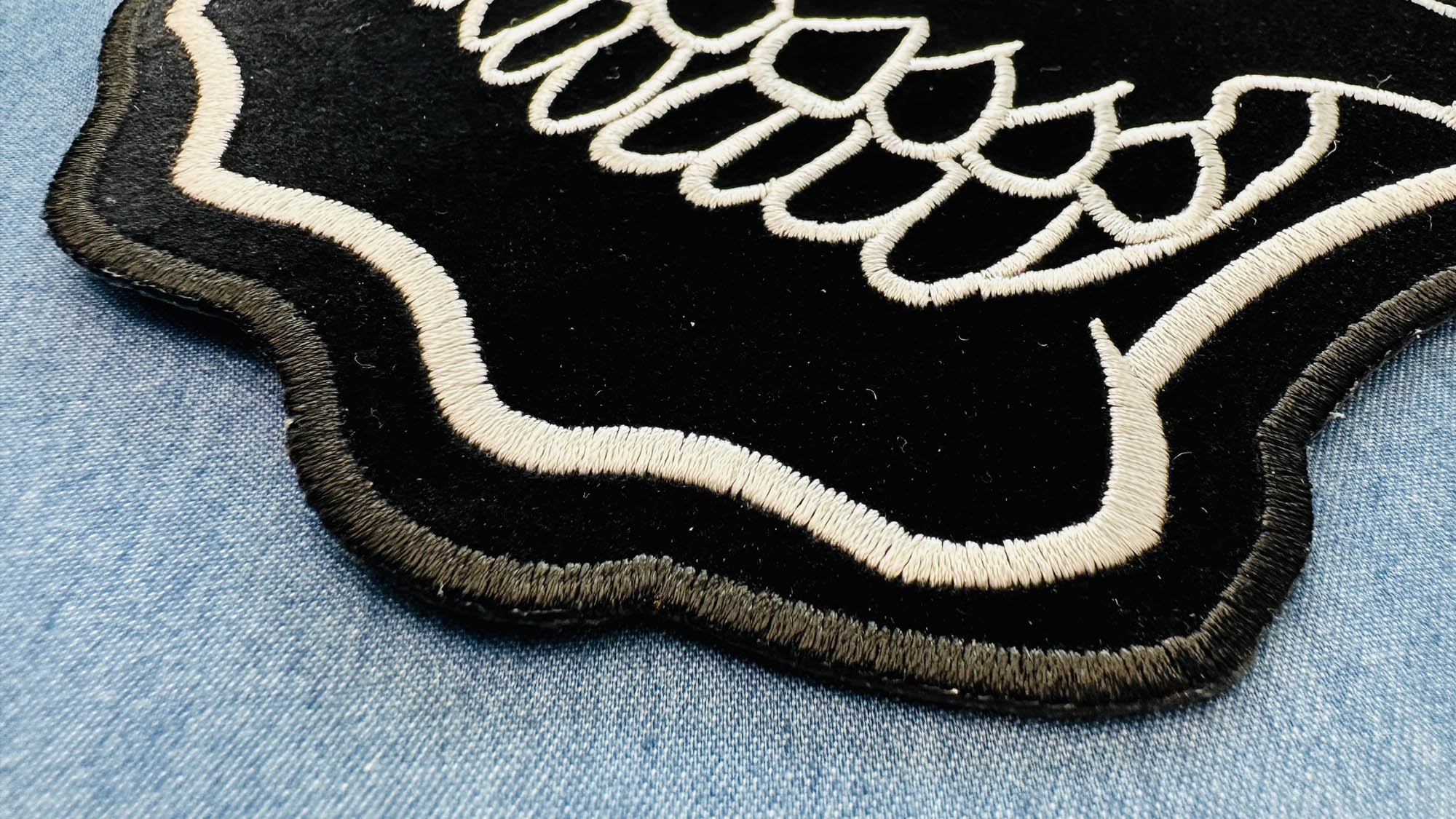 Black Skull Patch, Large Skull Patches for Biker Jackets by Ivamis Patches