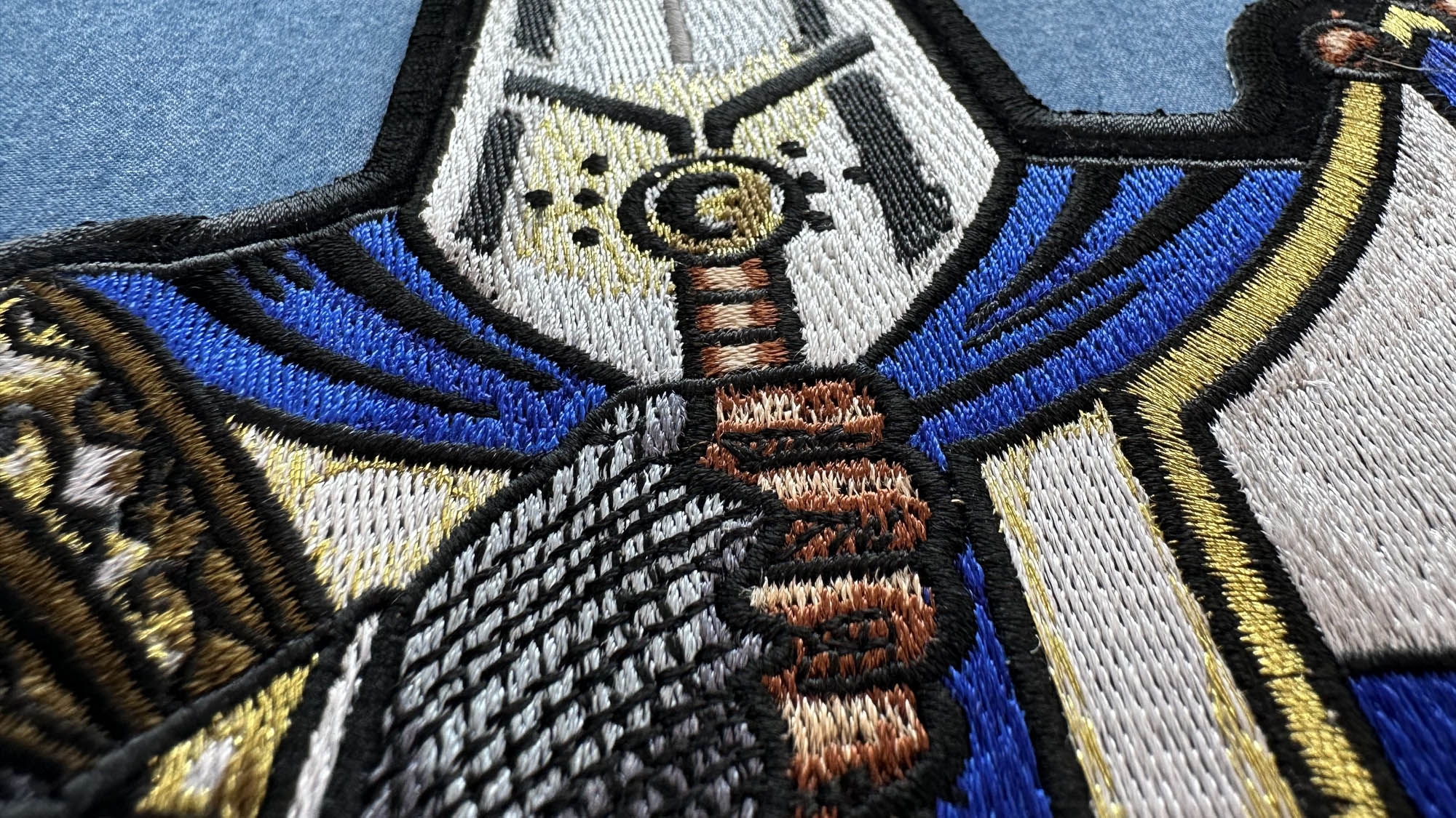 Blue Knight Kneeling Knight Patch, Large Christian Back Patches by ...
