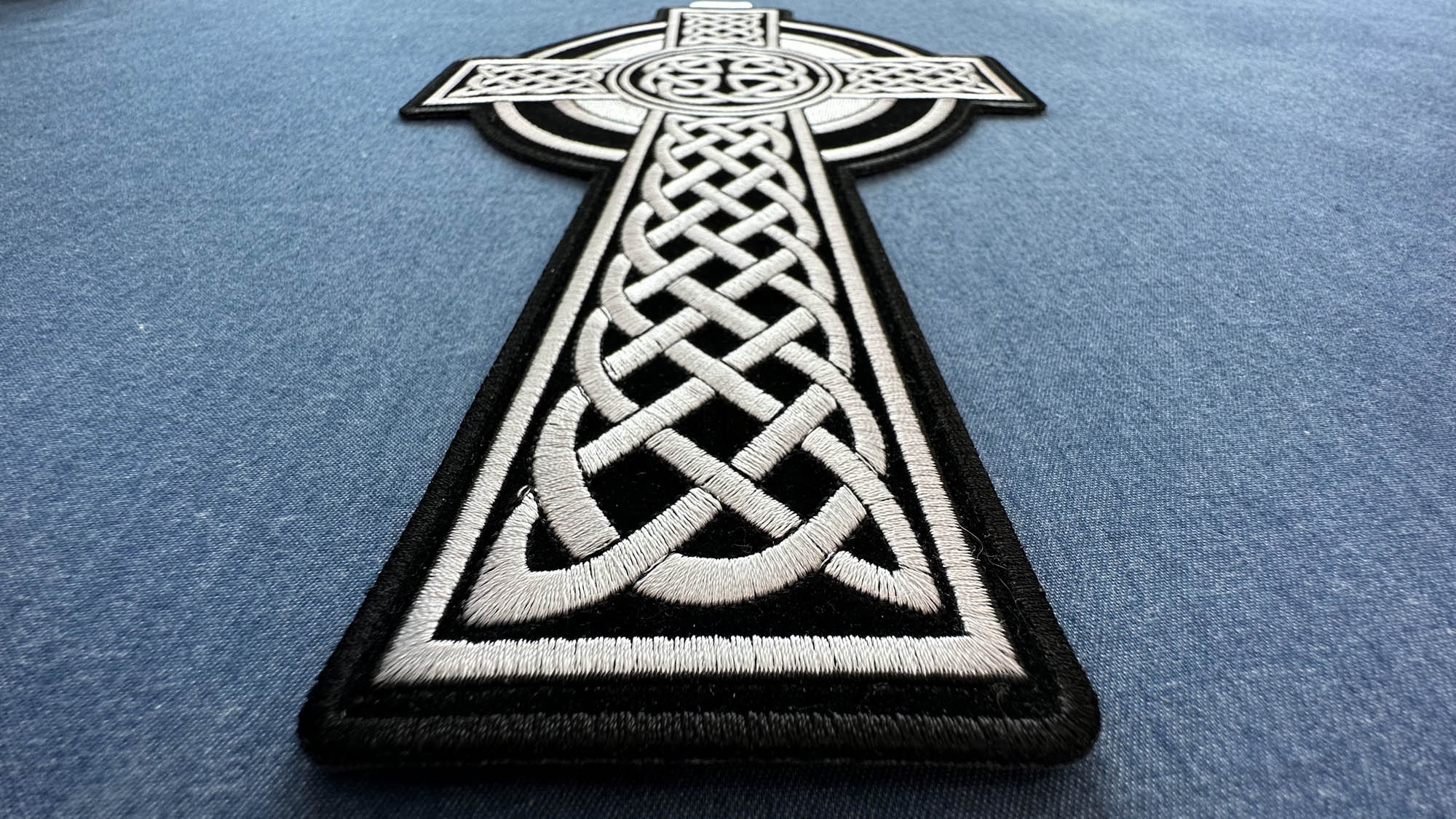 Celtic Cross Patch, Large Christian Back Patches by Ivamis Patches