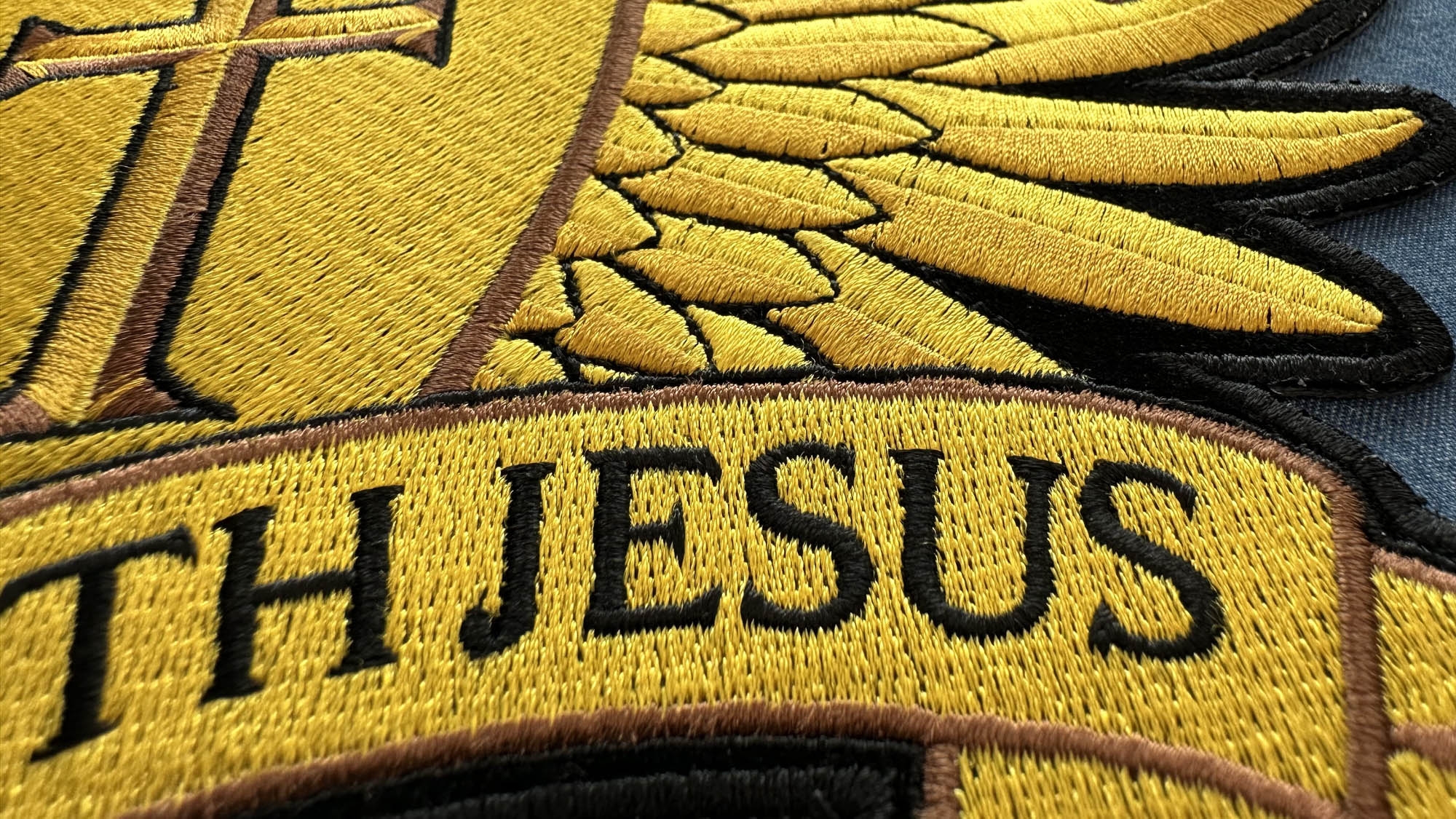 Christian Biker Cross in Wings I Ride with Jesus Patch, Large Christian ...