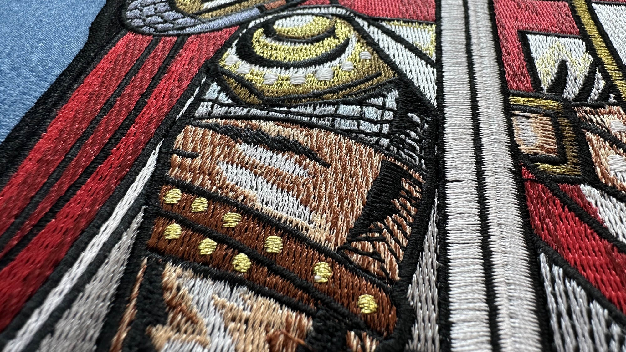 Red Kneeling Knight Patch, Large Christian Back Patches by Ivamis Patches