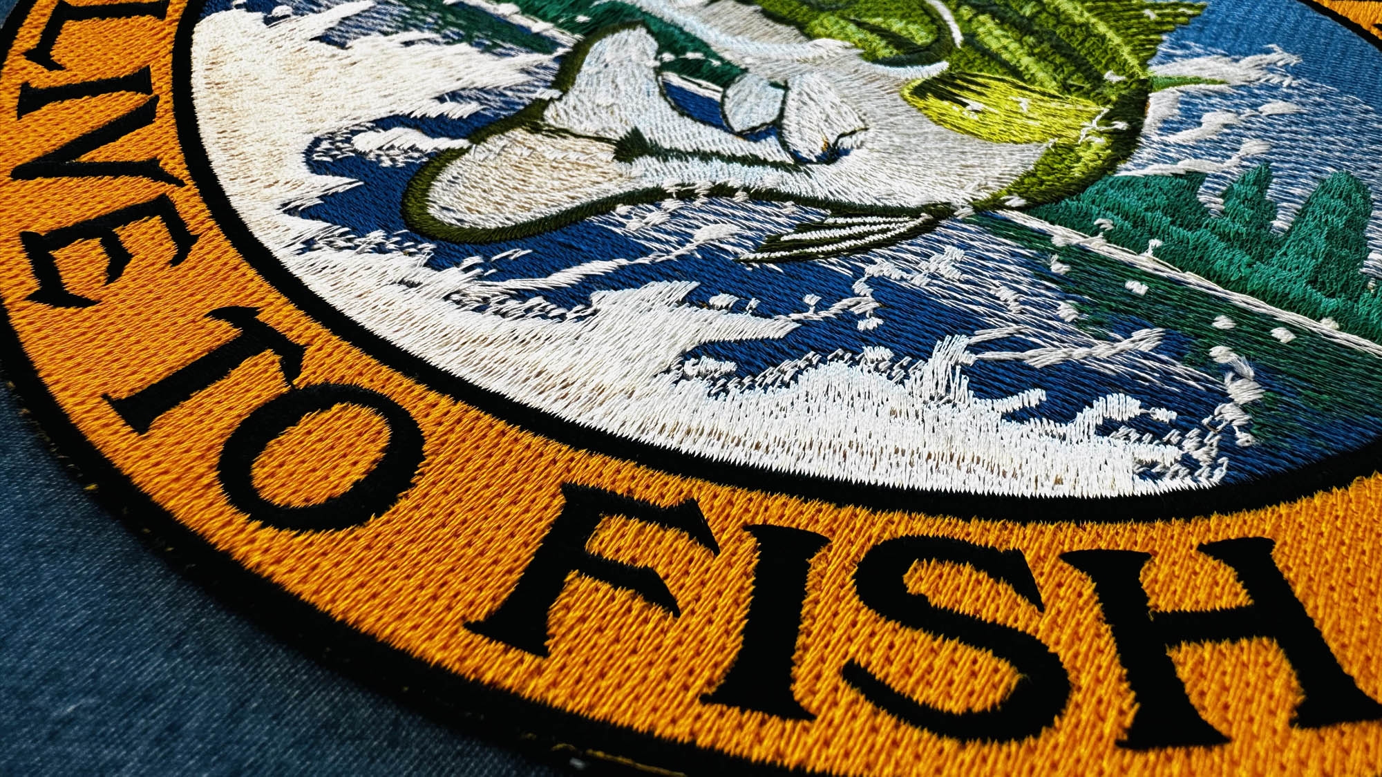 Fish to Live, Live to Fish, Bass on Hook Patch, Large Back Patches for ...