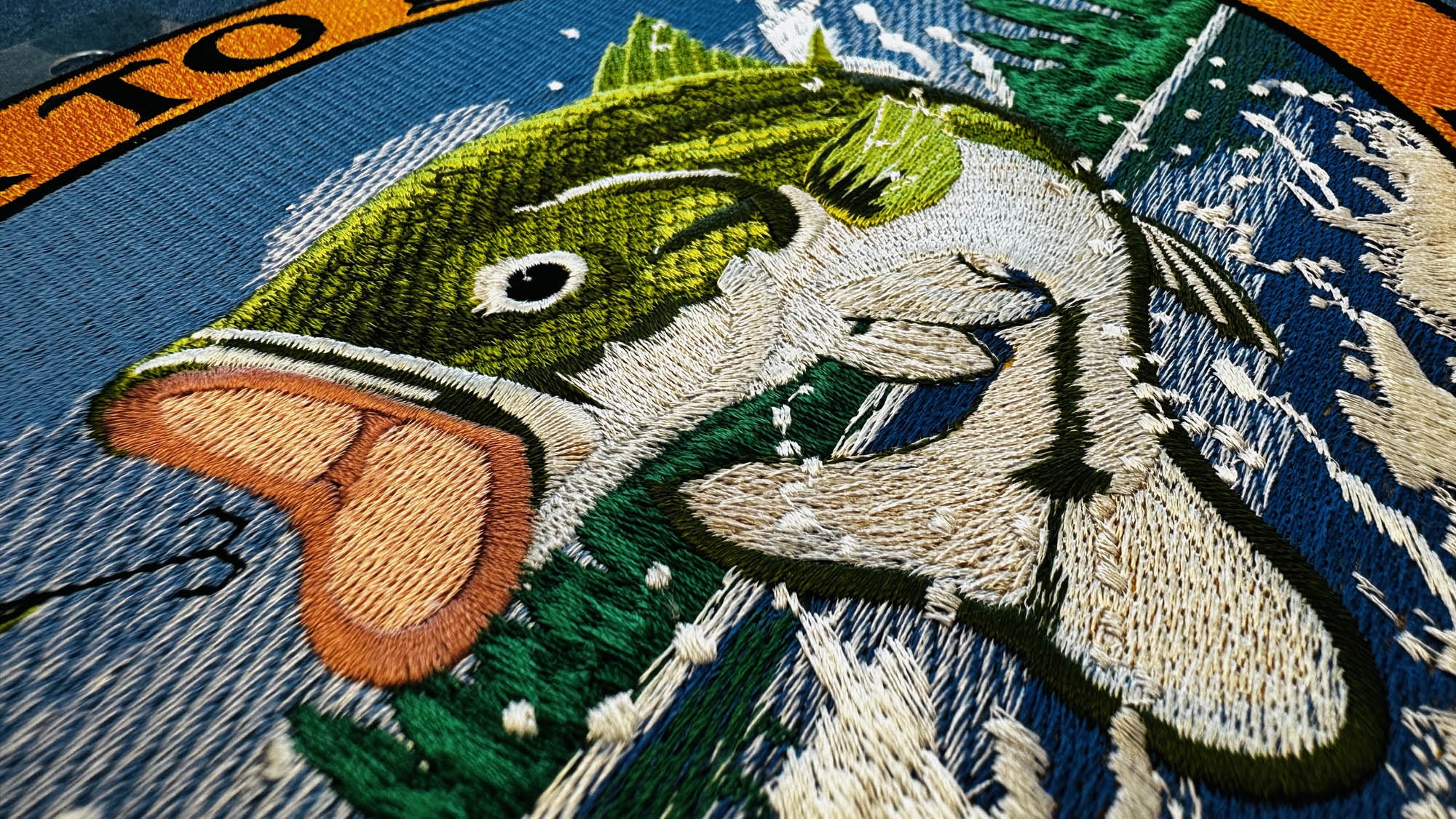 Fish to Live, Live to Fish, Bass on Hook Patch, Large Back Patches for ...
