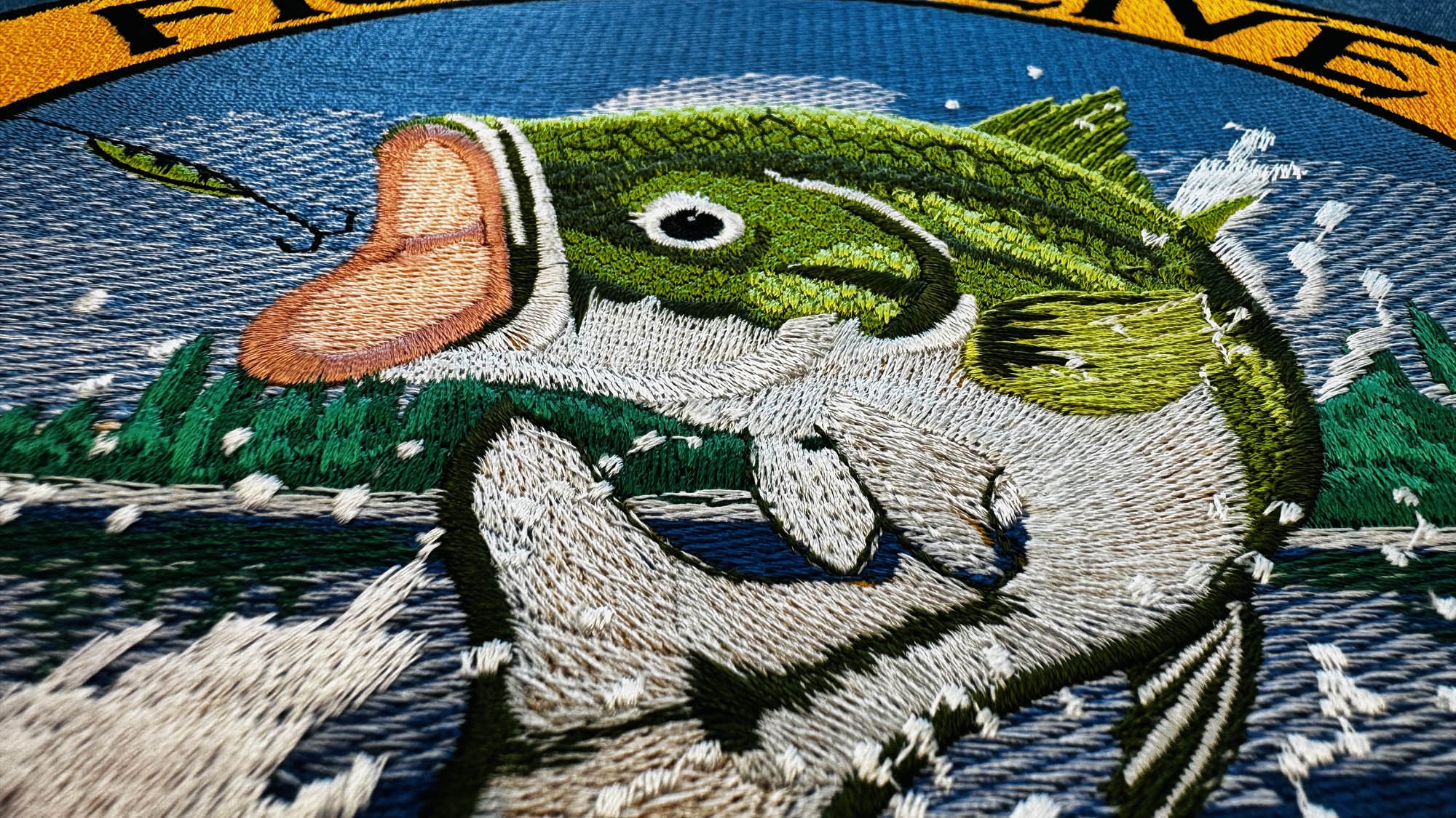 Fish to Live, Live to Fish, Bass on Hook Patch, Large Back Patches for ...