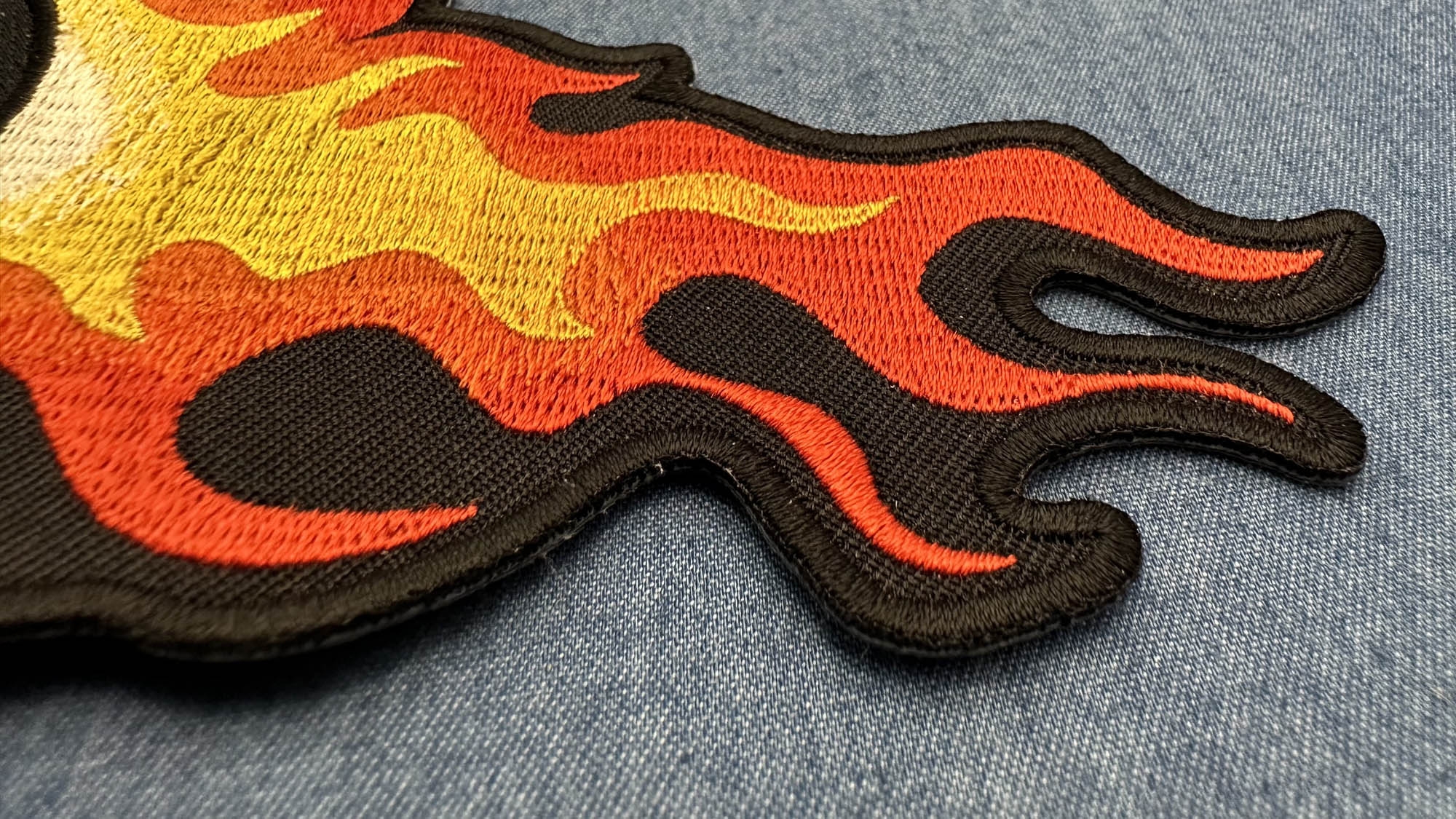 Flaming 8 Ball Patch for Jackets by Ivamis Patches