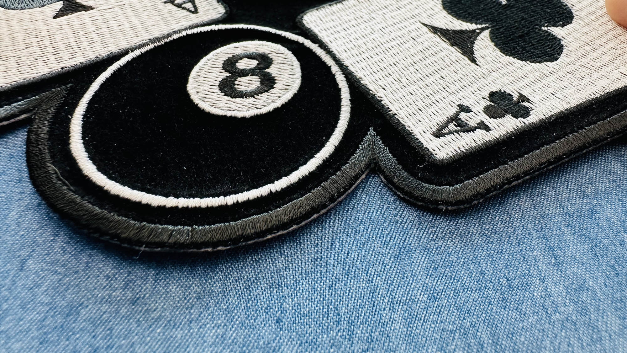 Ace of Spades, 8 Ball and Dice Skull Patch, Large Skull Patches for ...