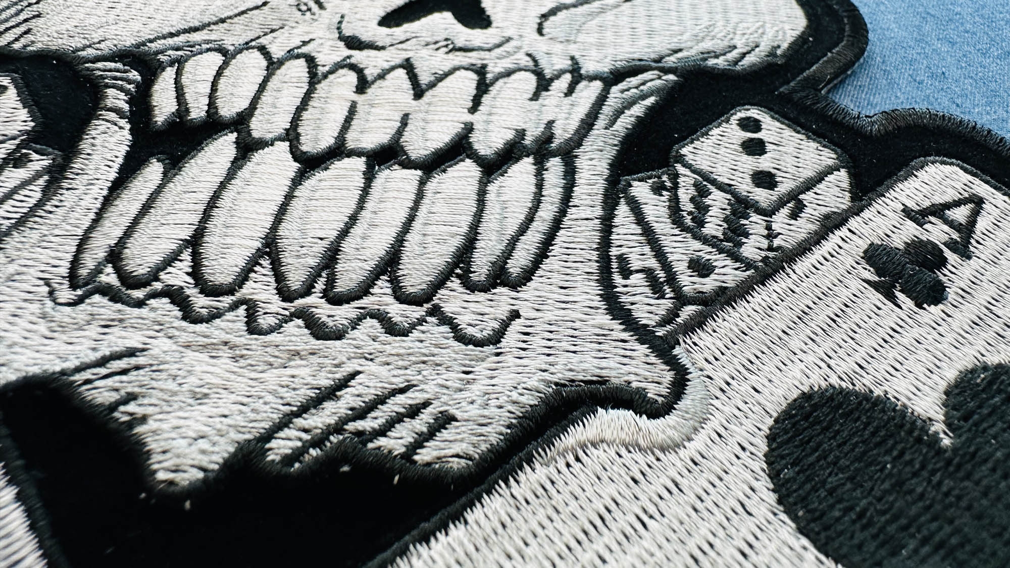 Ace of Spades, 8 Ball and Dice Skull Patch, Large Skull Patches for ...