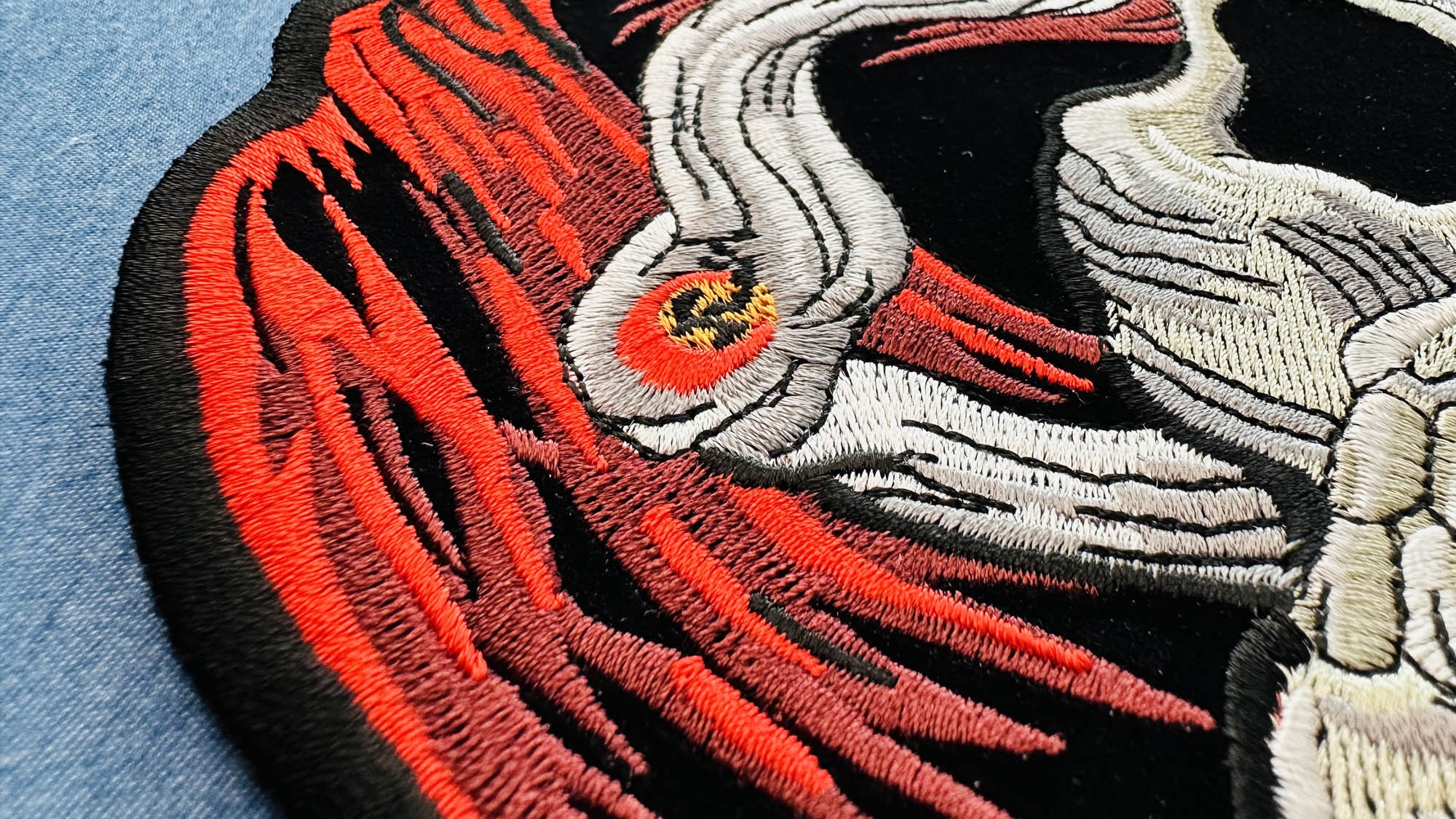 69 Skull Cigar Patch, Large Skull Patches for Biker Jackets by Ivamis ...