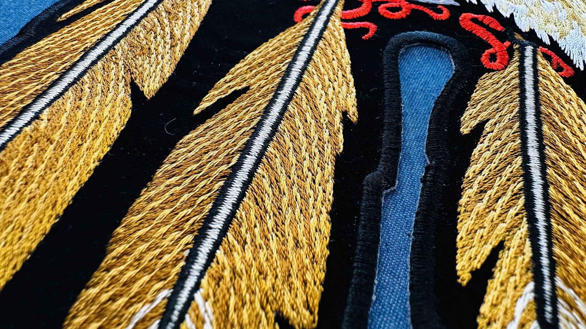 Howling Wolf Moon and Feathers Patch, Large Biker Back Patches for ...