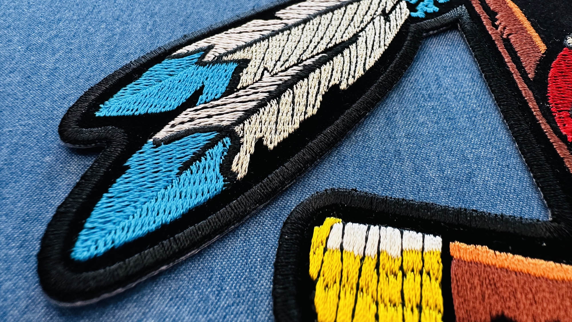 Indian Axes and Feathers Patch, Large Indian Patches by Ivamis Patches