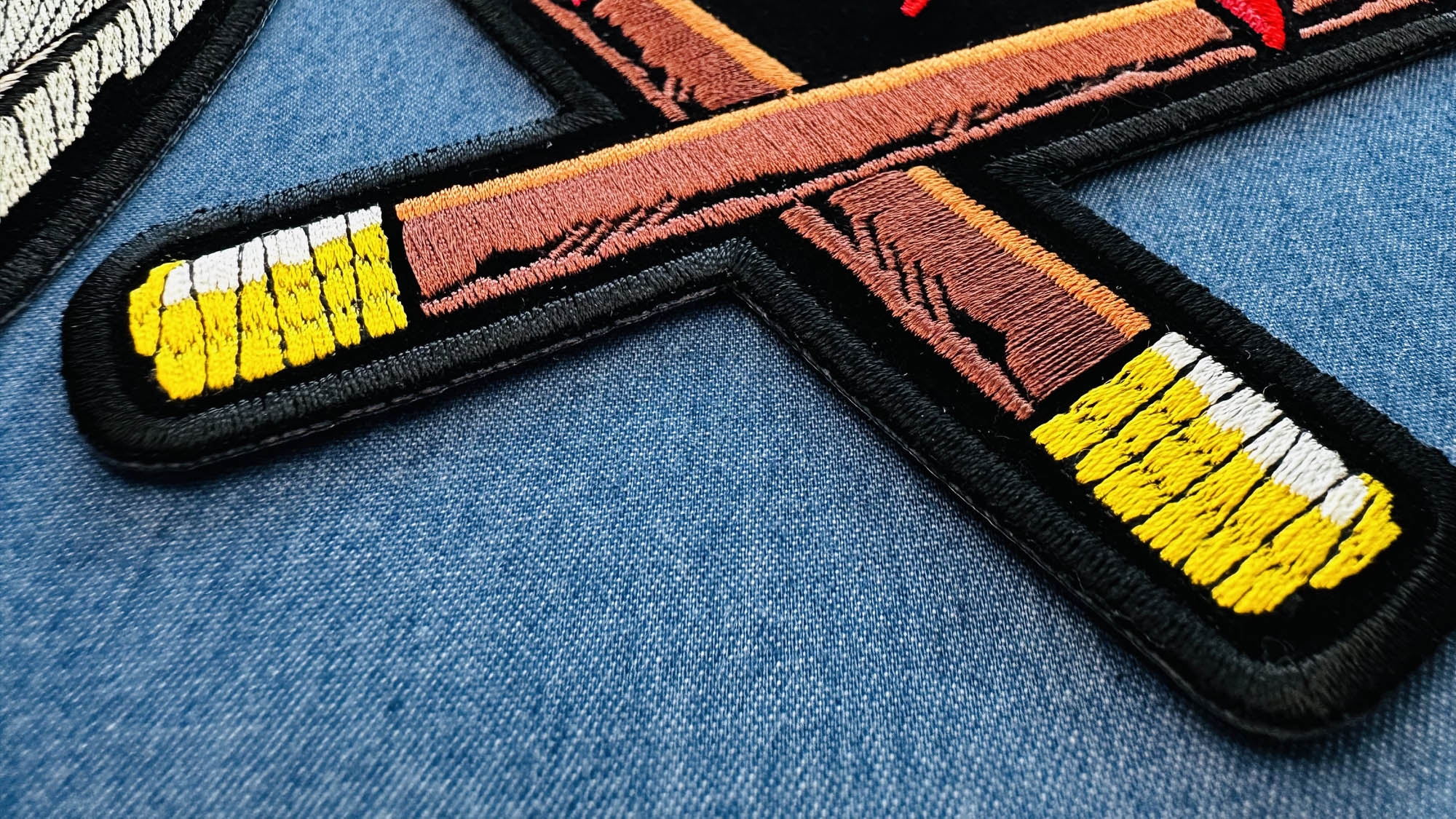 Indian Axes and Feathers Patch, Large Indian Patches by Ivamis Patches