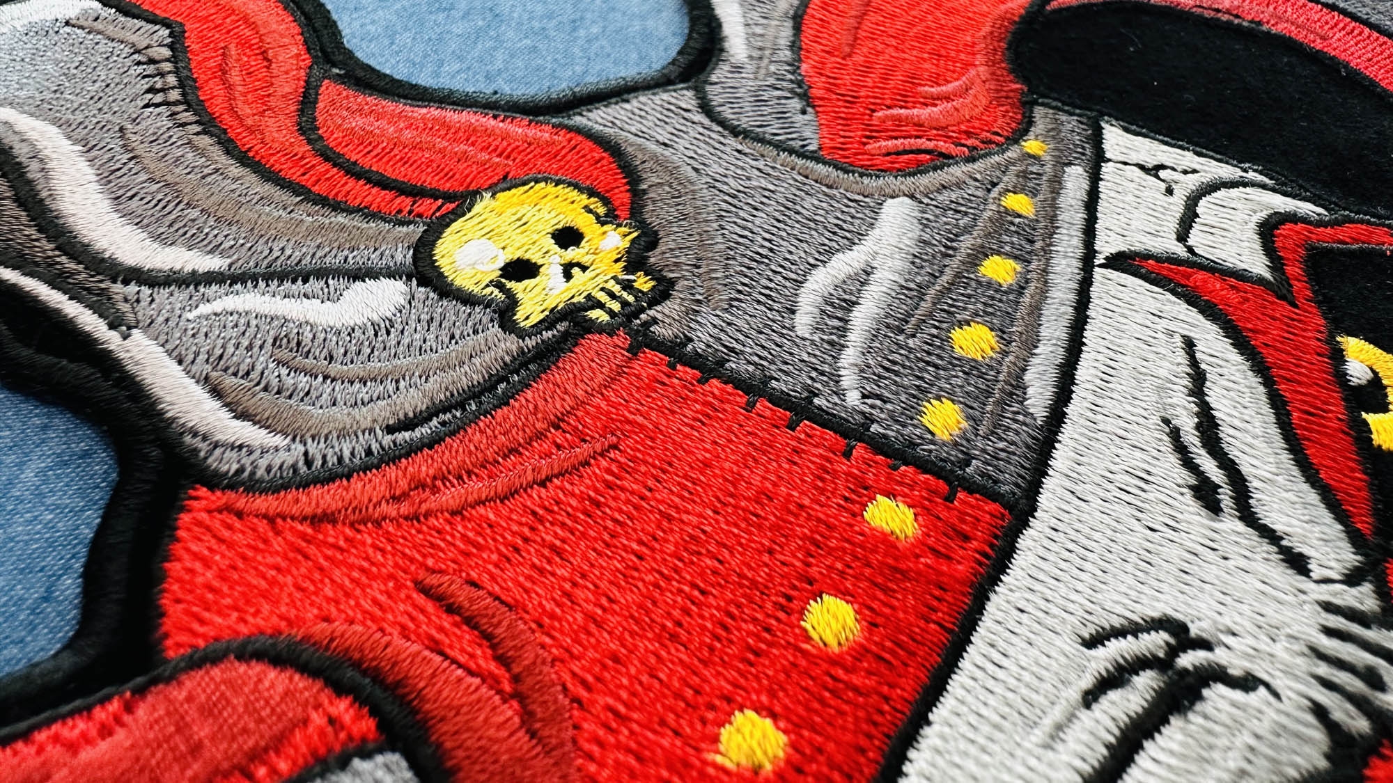 Jester Skull Patch, Large Skull Patches for Biker Jackets by Ivamis Patches