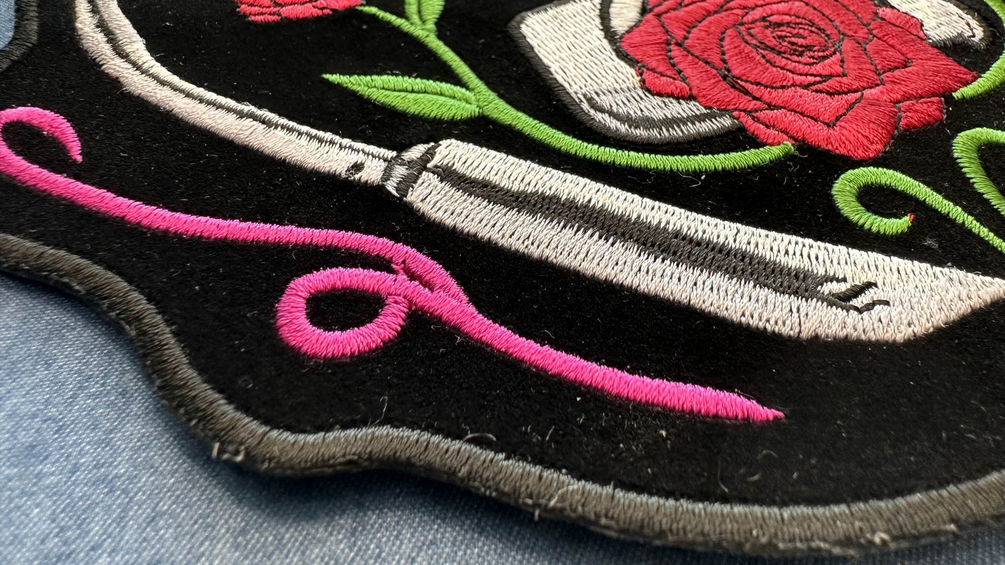 Lady Rider Rose Motorcycle Engine Patch, Large Biker Back Patches for ...