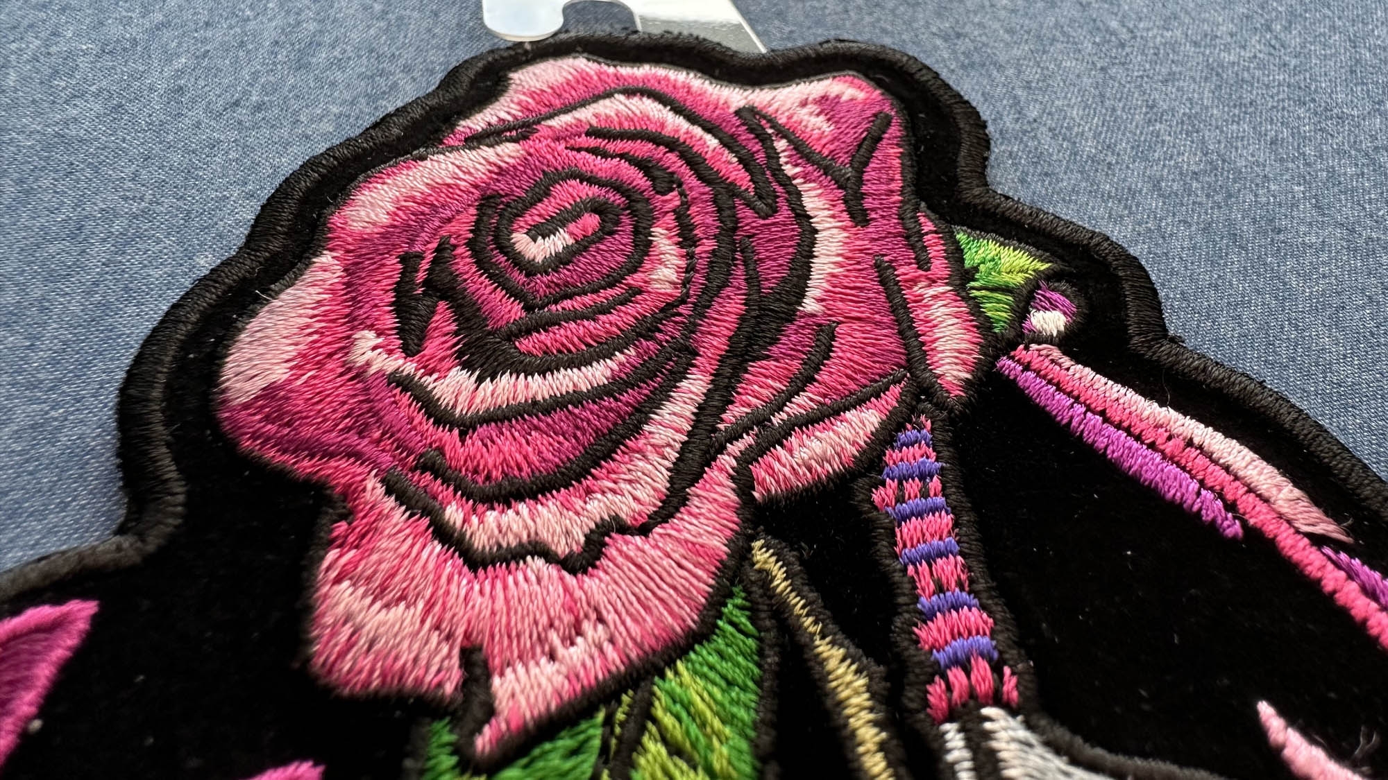 Lady Rider Rose and Feather Patch, Large Biker Back Patches for Leather ...