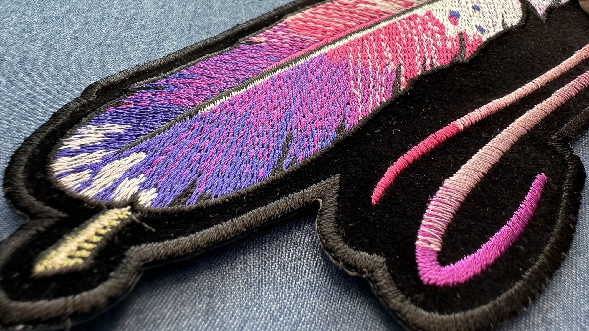 Lady Rider Rose and Feather Patch, Large Biker Back Patches for Leather ...