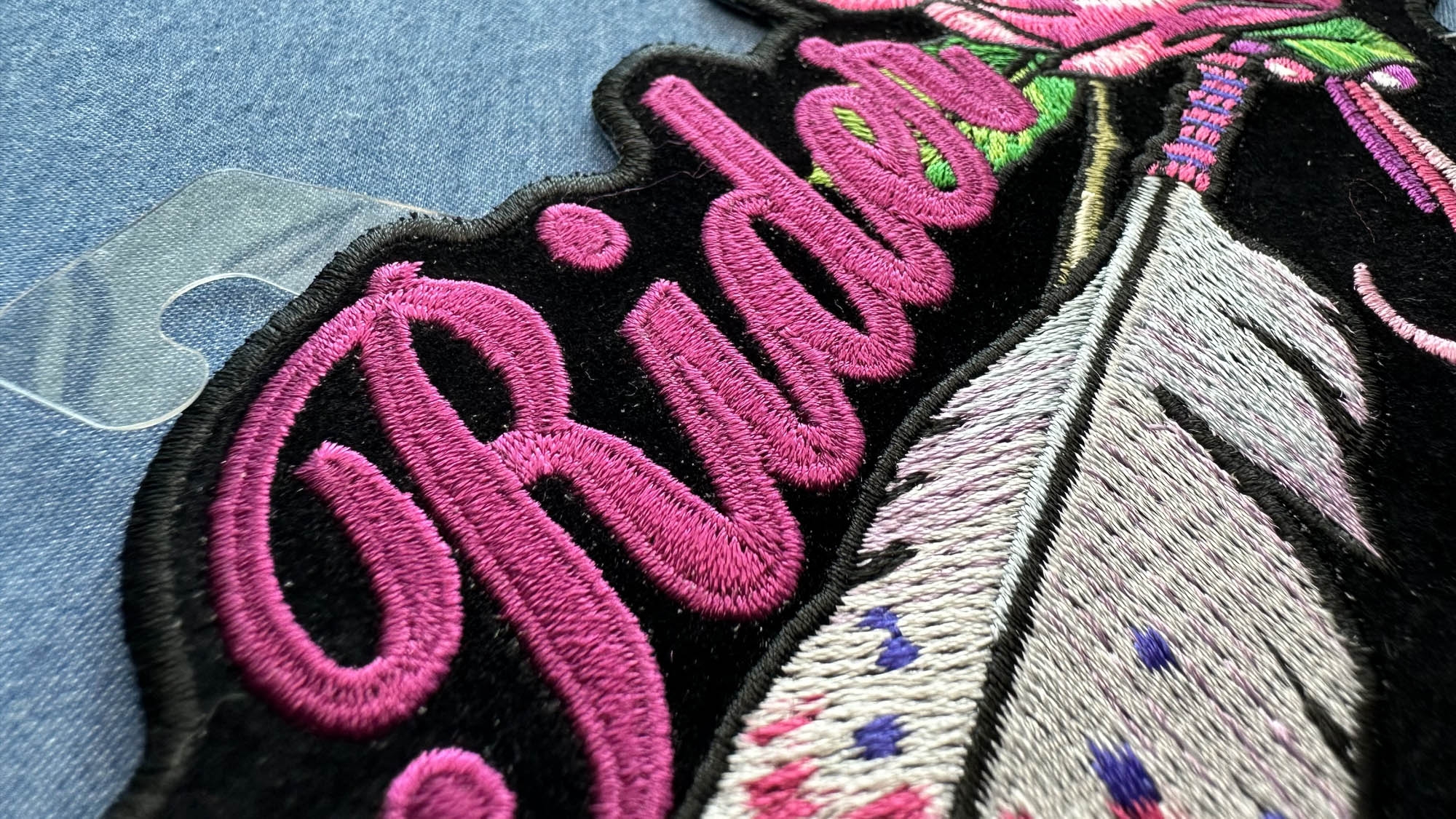 Feather Rose Lady Rider Patch, Large Ladies Back Patches for Jackets by ...