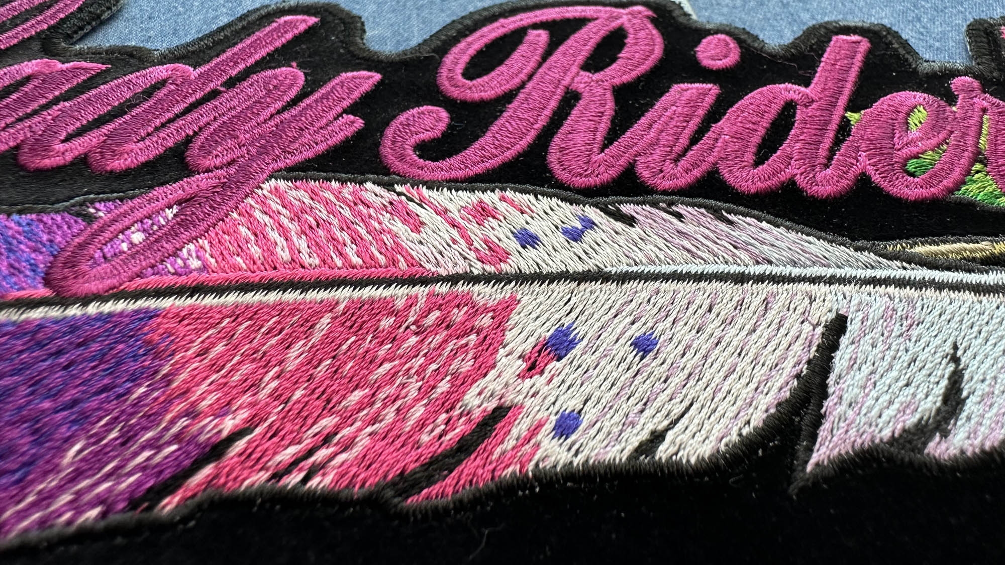 Feather Rose Lady Rider Patch, Large Ladies Back Patches for Jackets by ...