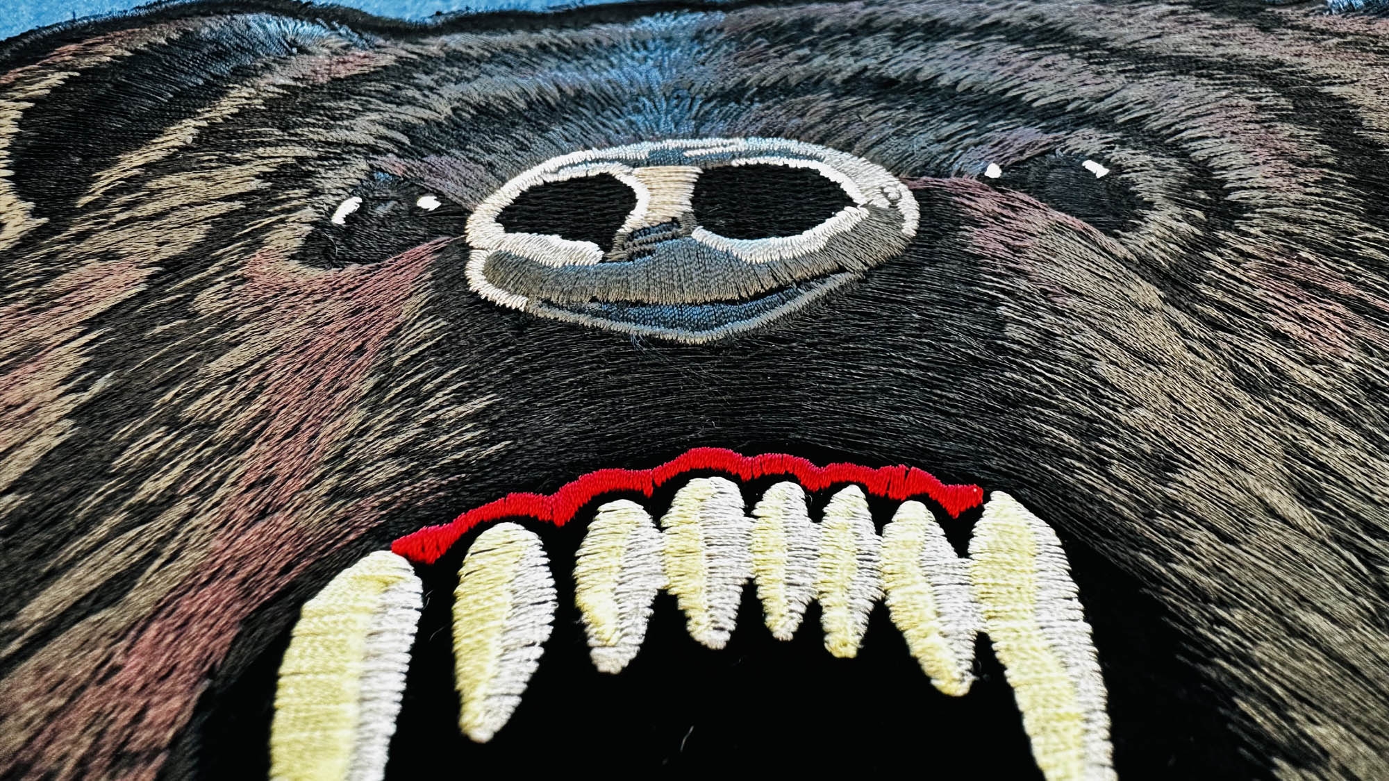 Black Bear Patch, Large Animal Patches for Jackets by Ivamis Patches