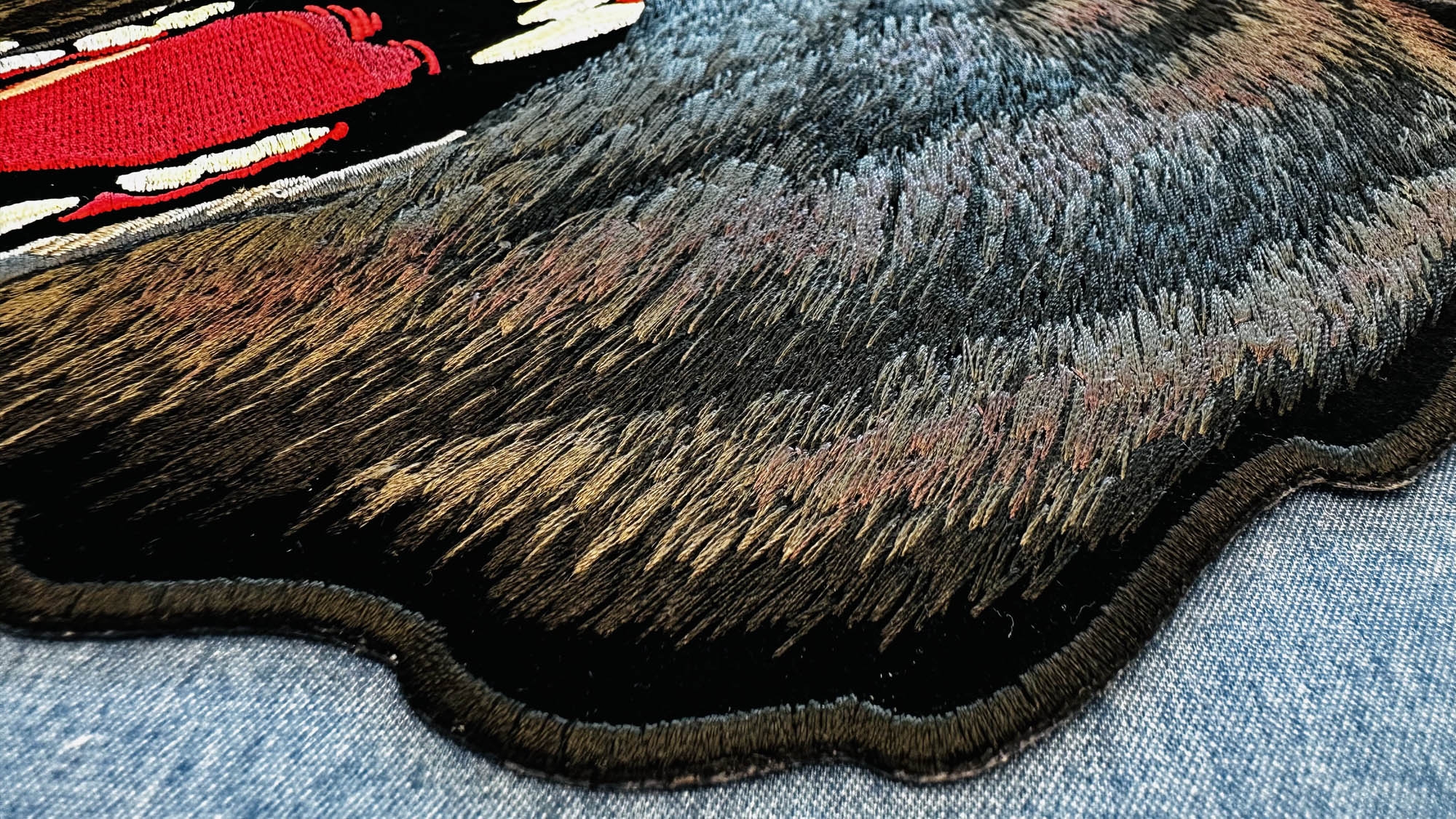 Black Bear Patch, Large Animal Patches for Jackets by Ivamis Patches