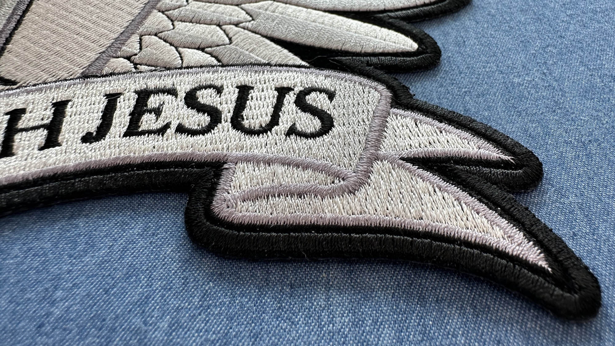 Christian Biker I Ride with Jesus Patch, Large Christian Back Patches ...
