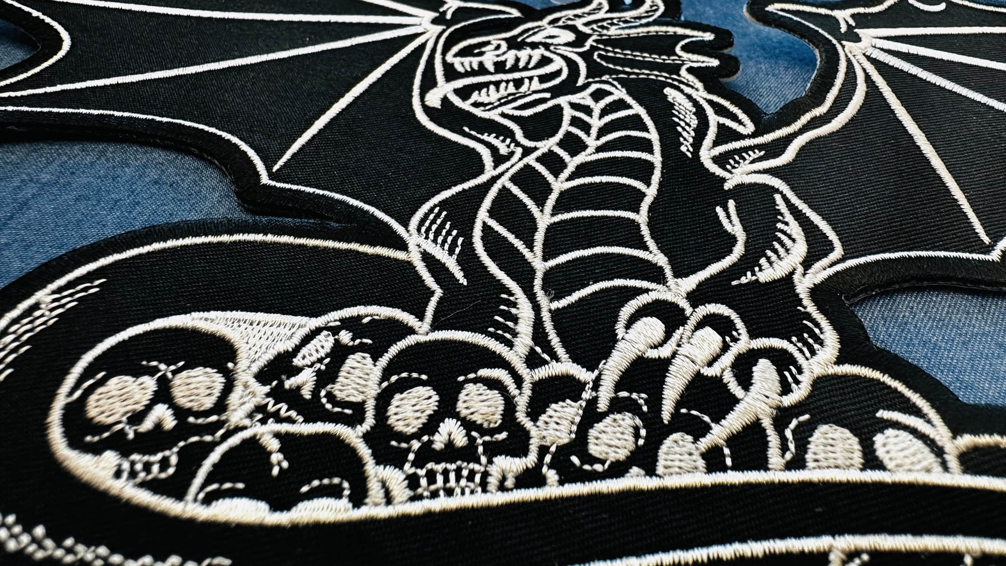 Dragon and Skulls Patch, Large Animal Patches for Jackets by Ivamis Patches