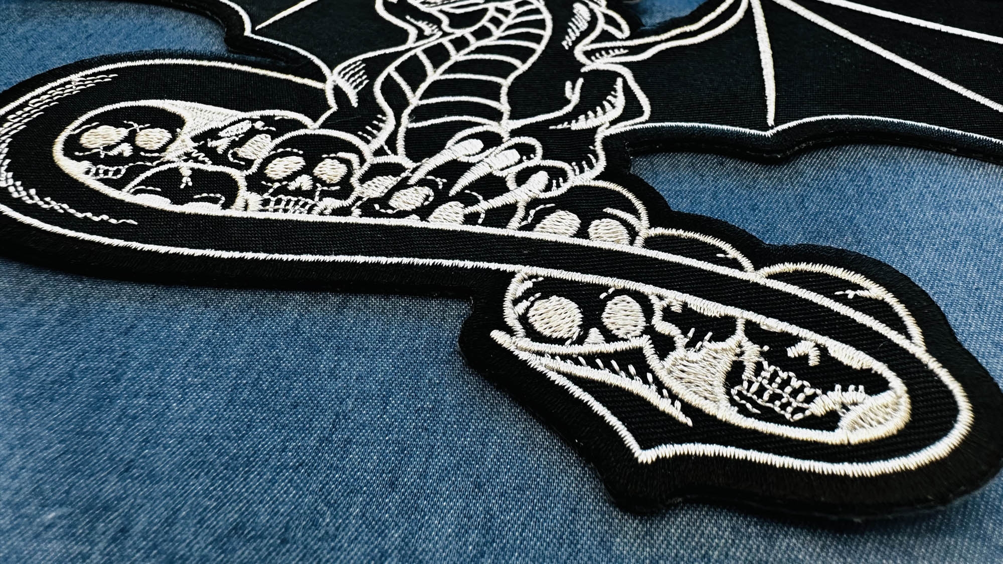 Dragon and Skulls Patch, Large Animal Patches for Jackets by Ivamis Patches