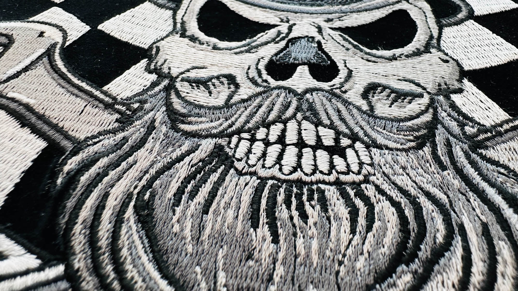 Motocycho Bearded Skull Patch, Large Skull Patches for Biker Jackets by ...