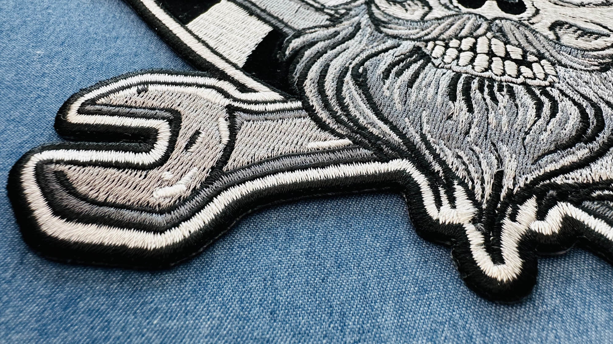 Motocycho Bearded Skull Patch, Large Skull Patches for Biker Jackets by ...