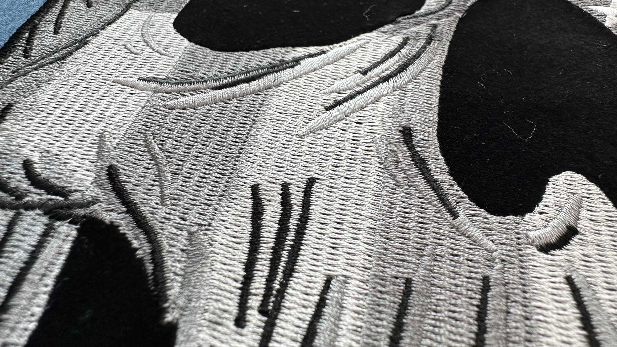 American Flag Blue Stripe Skull Patch, Large Skull Patches for Biker ...