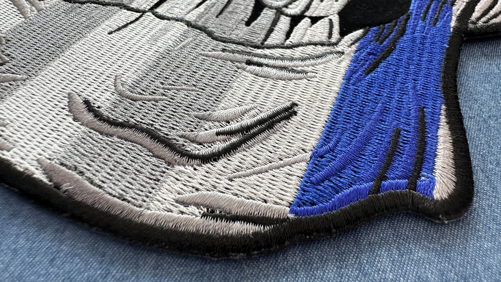 American Flag Blue Stripe Skull Patch, Large Skull Patches for Biker ...